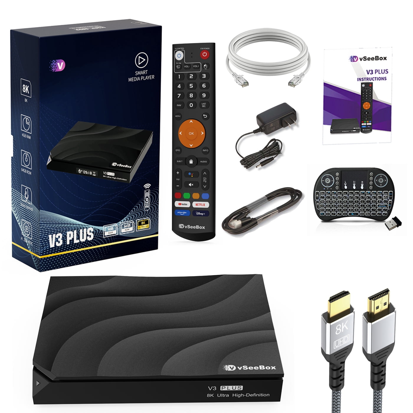 Vsee box V3 Plus Newest Version 2025, Smart TV Box ,with Voice Remote ...