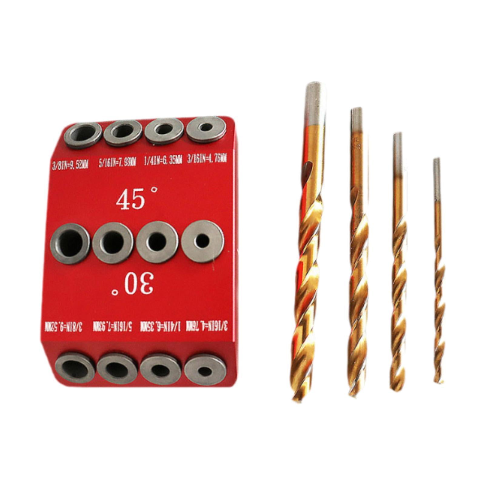 Vsenkes 30 45 90 Degree Angle Drill Guide Jig Kit Drill Template Block ...