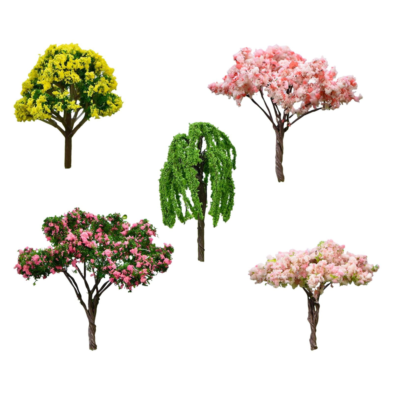 Vsenkes 5 Pieces Miniature Artificial Trees Fake Trees for Diorama ...