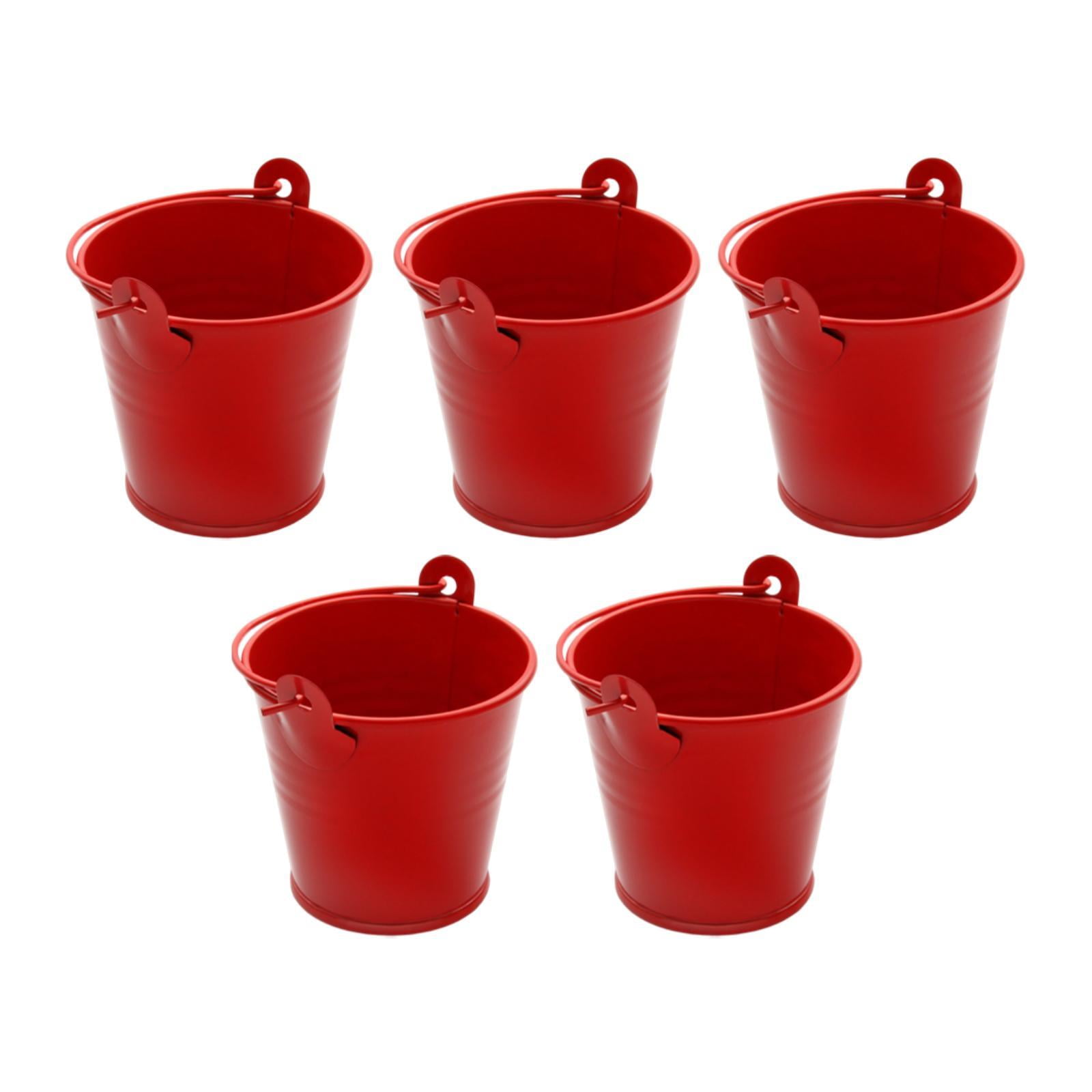 Vsenkes 5Pcs Galvanized Metal Buckets Ice Buckets Crafts with Handle ...