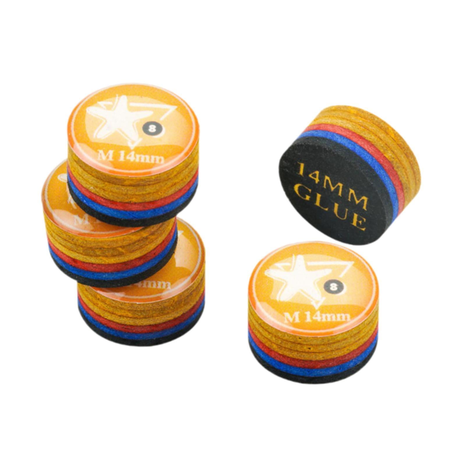 Vsenkes 5Pcs Pool Cue Tips 14mm Colorful Billiard Accessories Repair ...