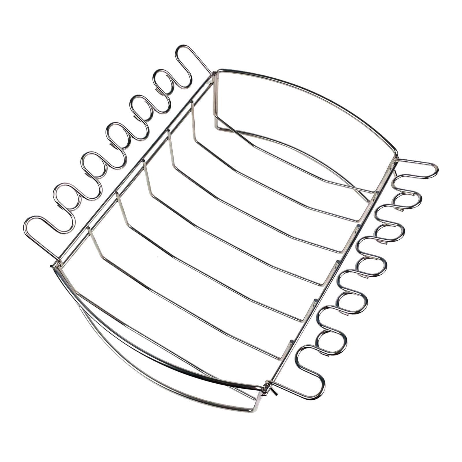 Vsenkes BBQ Ribs Rack Space Saving Wing Rack for Grilling Holiday ...