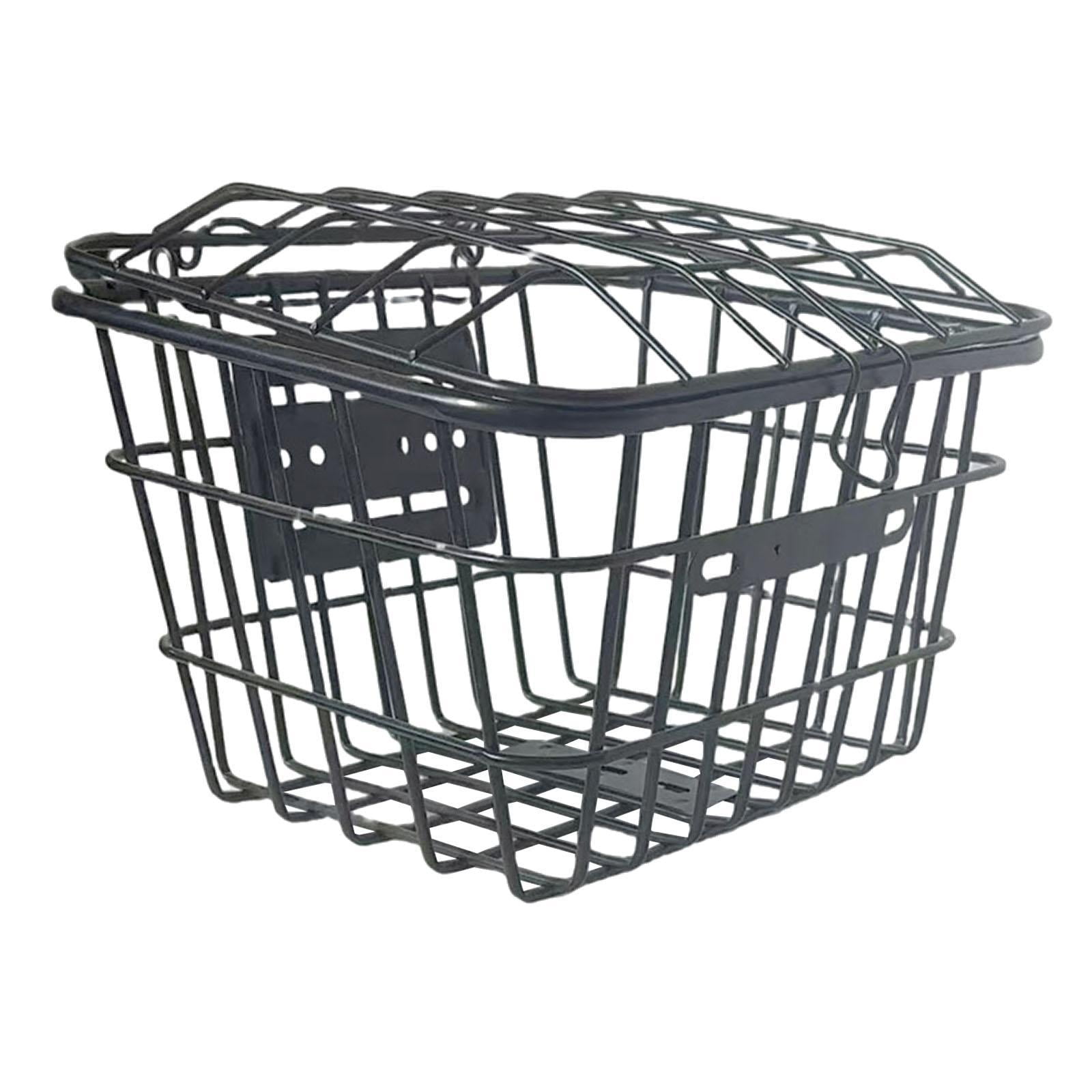 Vsenkes Bike Metal Wire Rear Storage Basket Cargo Container for Folding ...