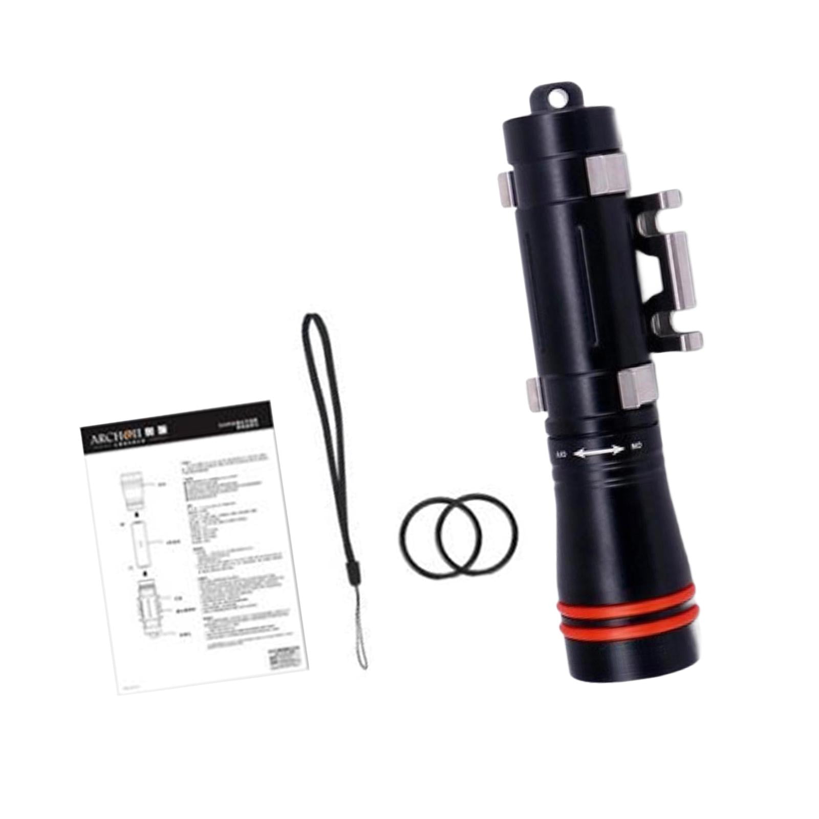 Vsenkes Diving Flashlight Handheld Underwater Light for Caving Night ...