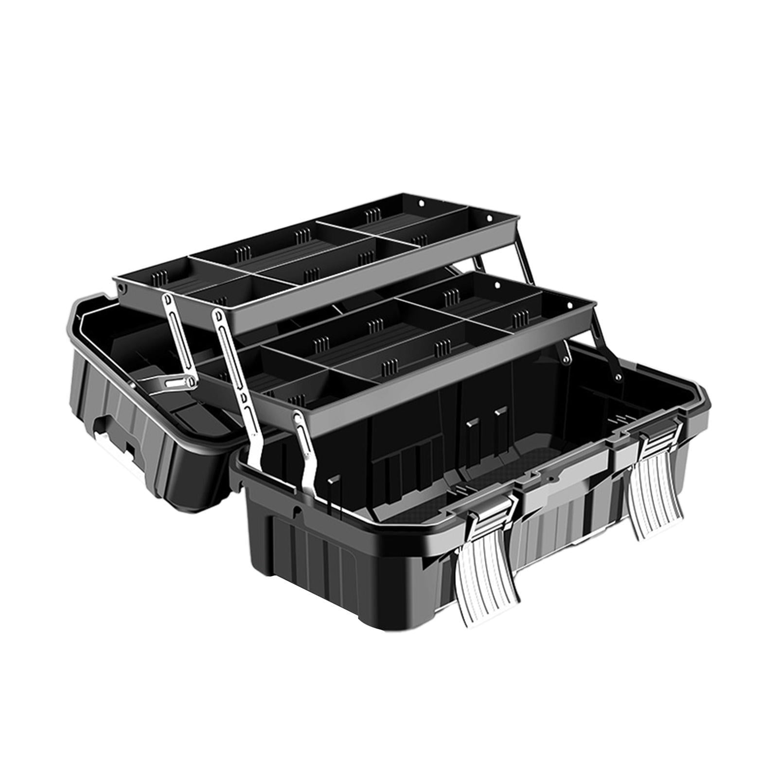 Vsenkes Equipment Tool Box Hard Case Three Layer Portable Black ...