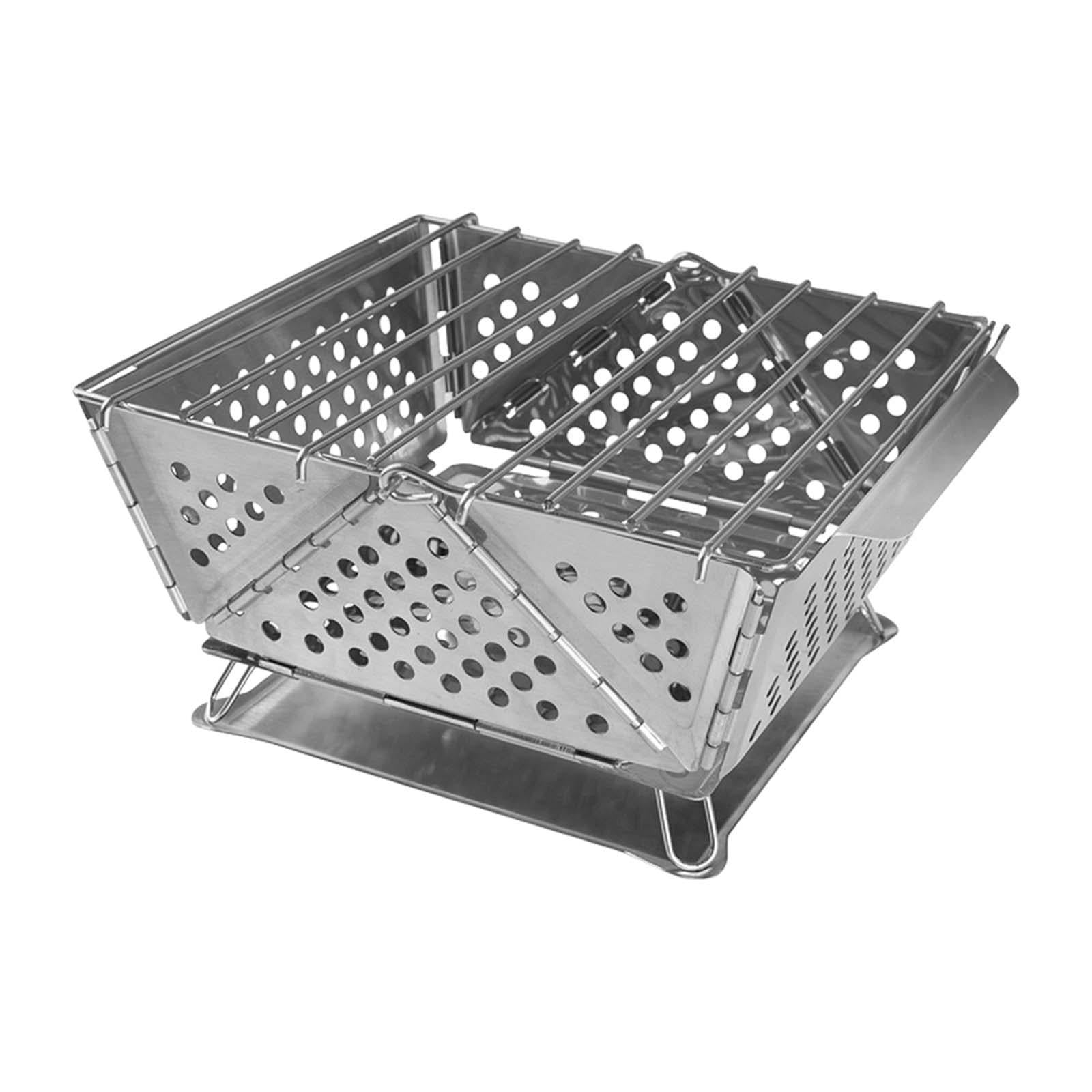 Vsenkes Folding Fire Pit Camping Grill Stainless Steel Multipurpose ...