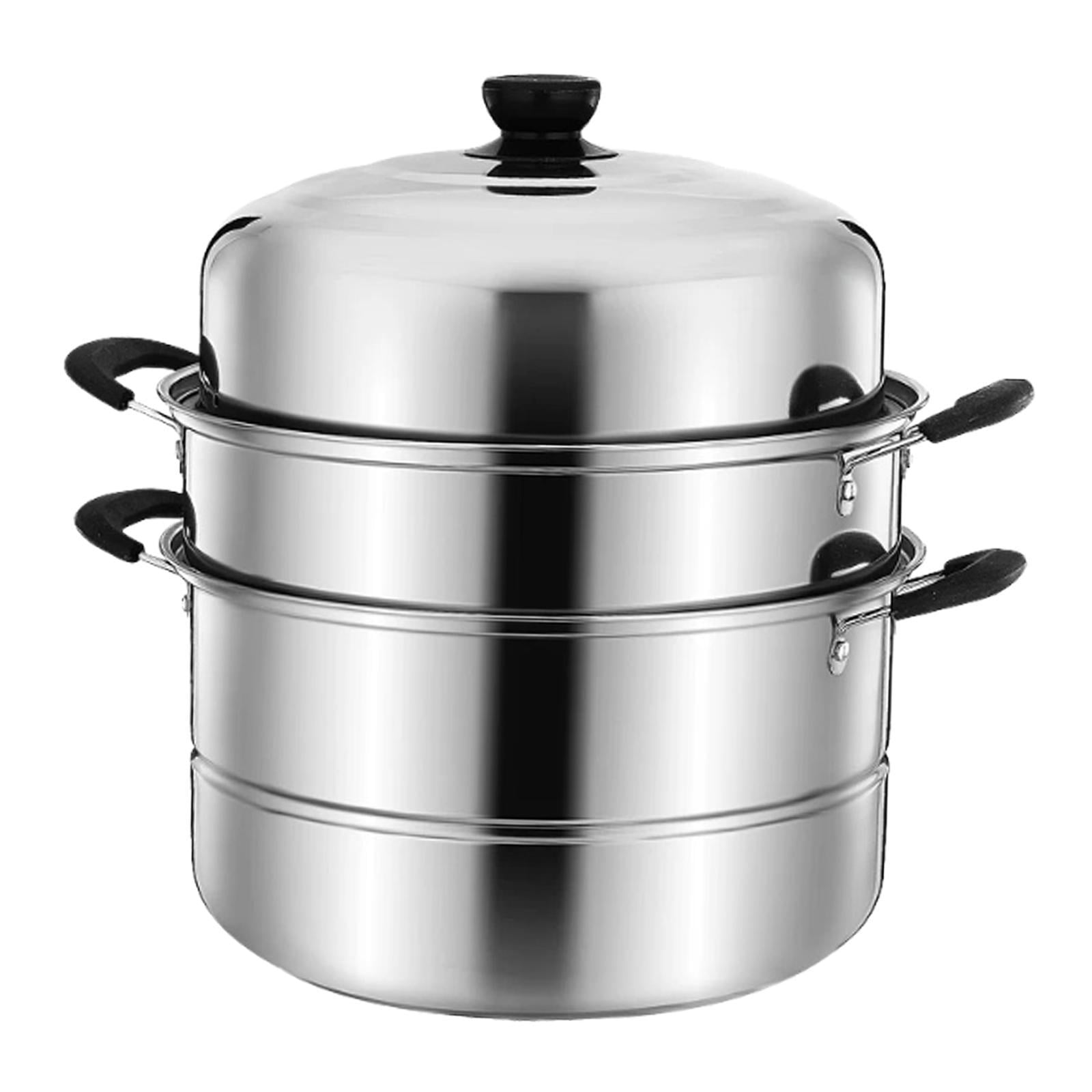 Vsenkes Steamer Pot with Lid Portable Thick Bottomed Stockpot for Rice ...