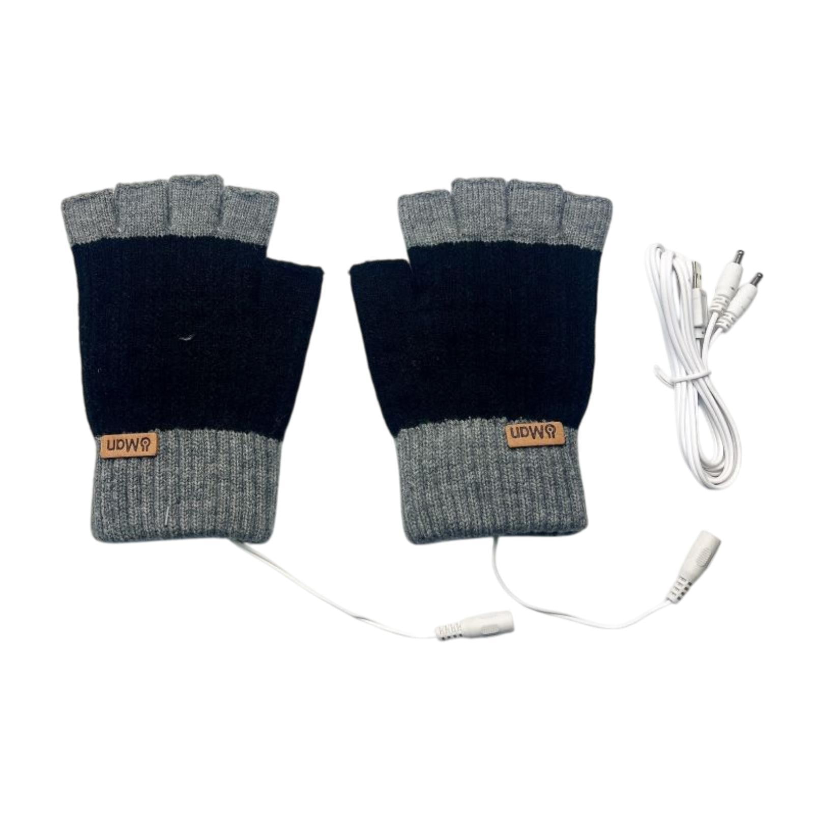 Vsenkes USB Heated Gloves Cold Weather Knitting Hand Warmers for ...