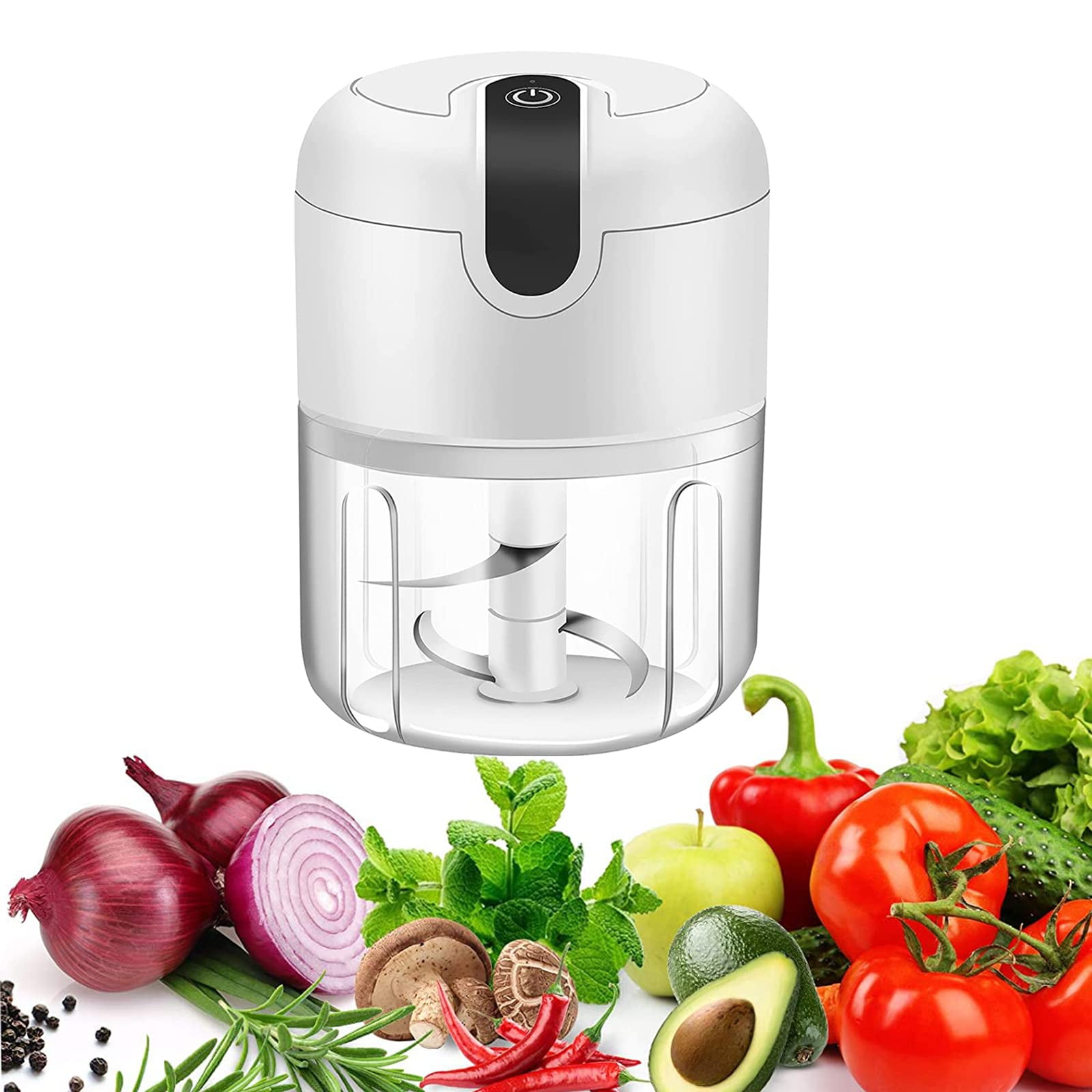 Vshinic Electric Mini Garlic Chopper,Food Processor,Portable Cordless ...