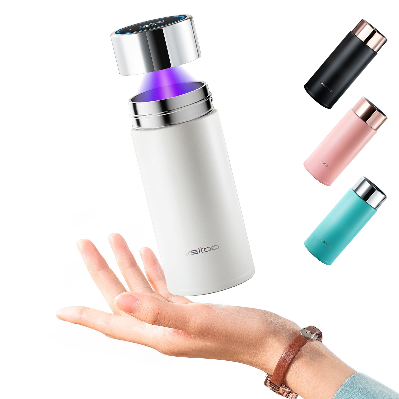 Vsitoo Smart self cleaning Insulated Water Bottle, 8.5oz Stainless ...