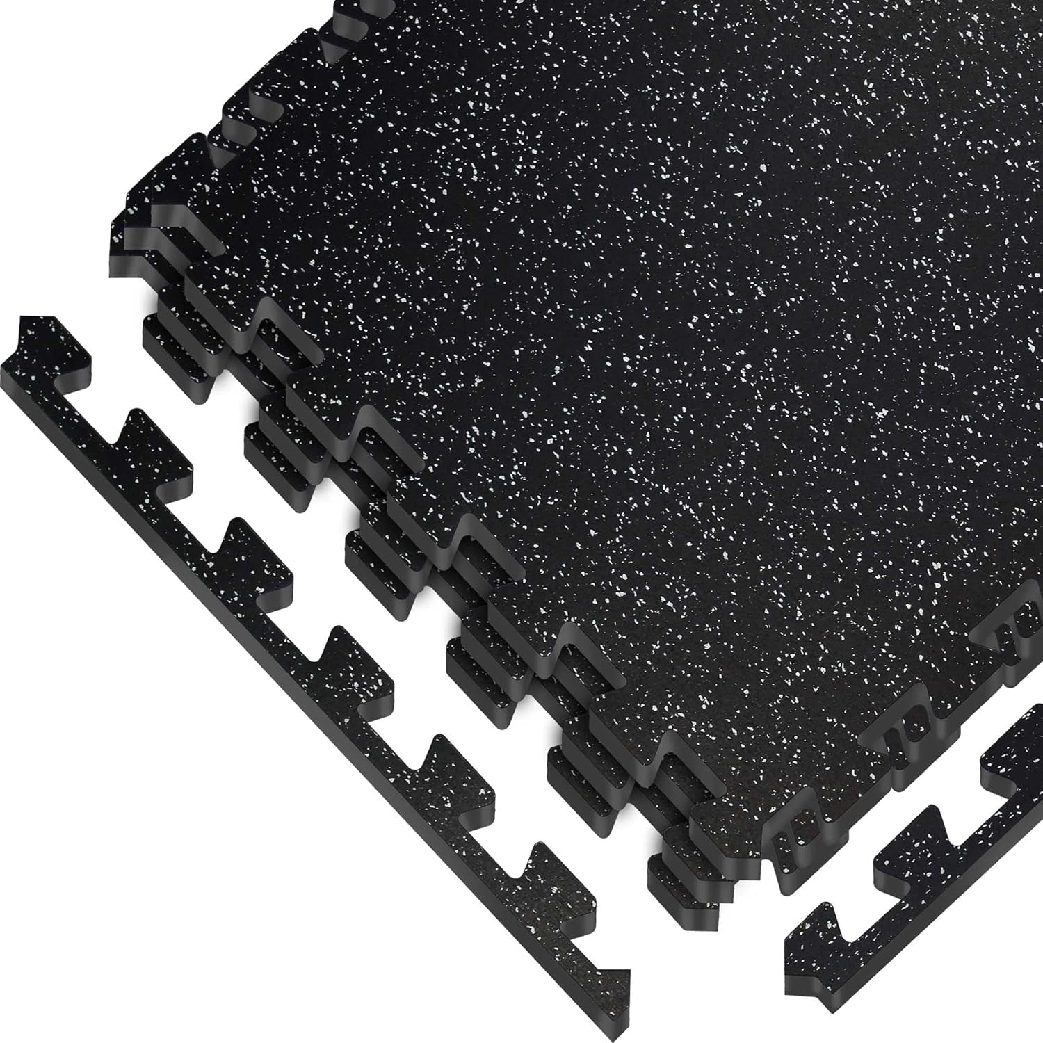 Rubber Exercise Mat 6 Pieces Gym Floor Tiles Interlocking Flooring Mat ...