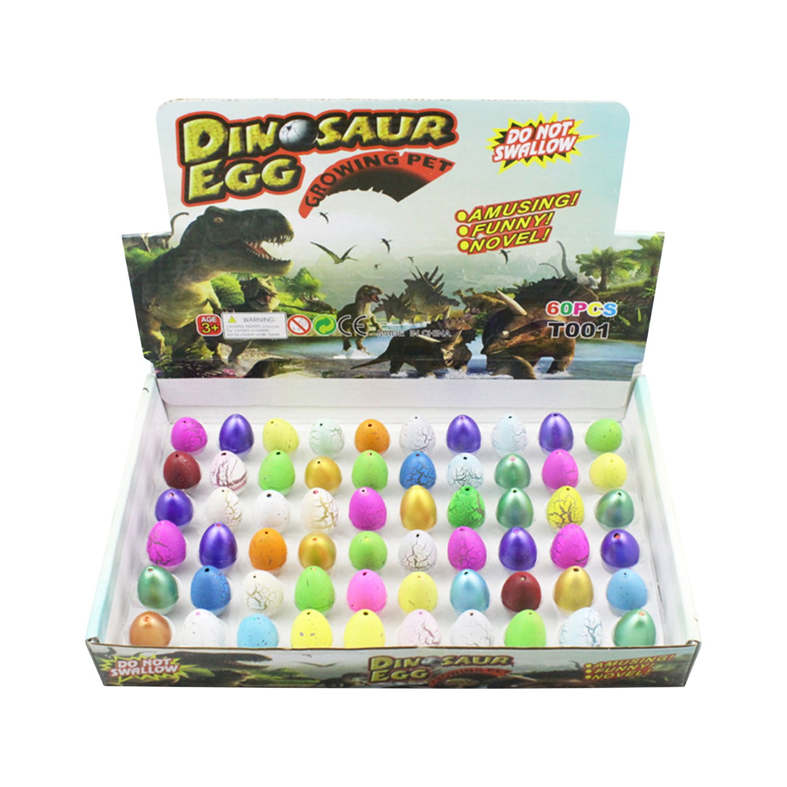 Vsontor 60 Pack Dinosaur Eggs Hatching In Water Crack With Assorted ...