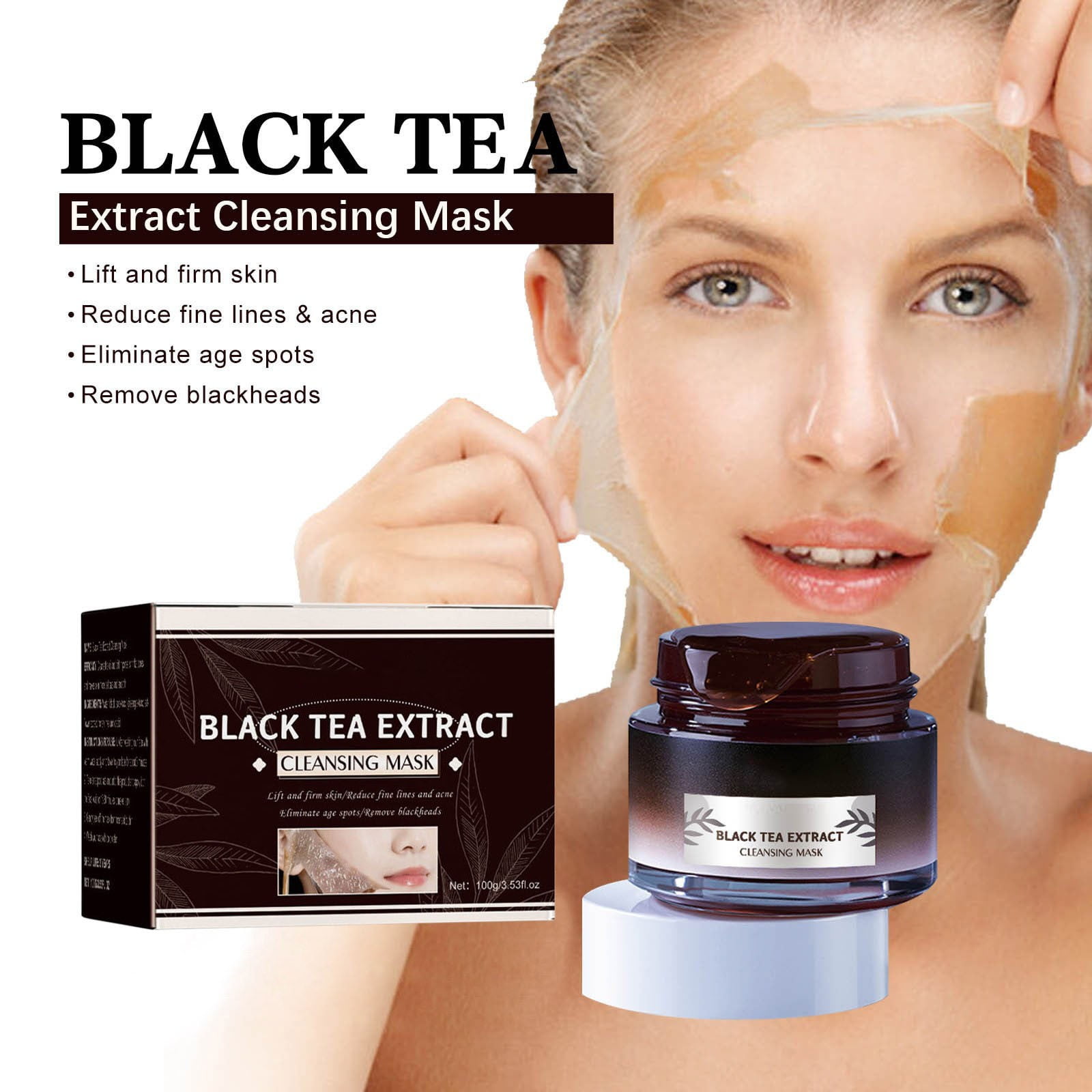 Vsontor Black Tea Mask, Black Tea Face Peeling Mask, Black Tea Skinning ...