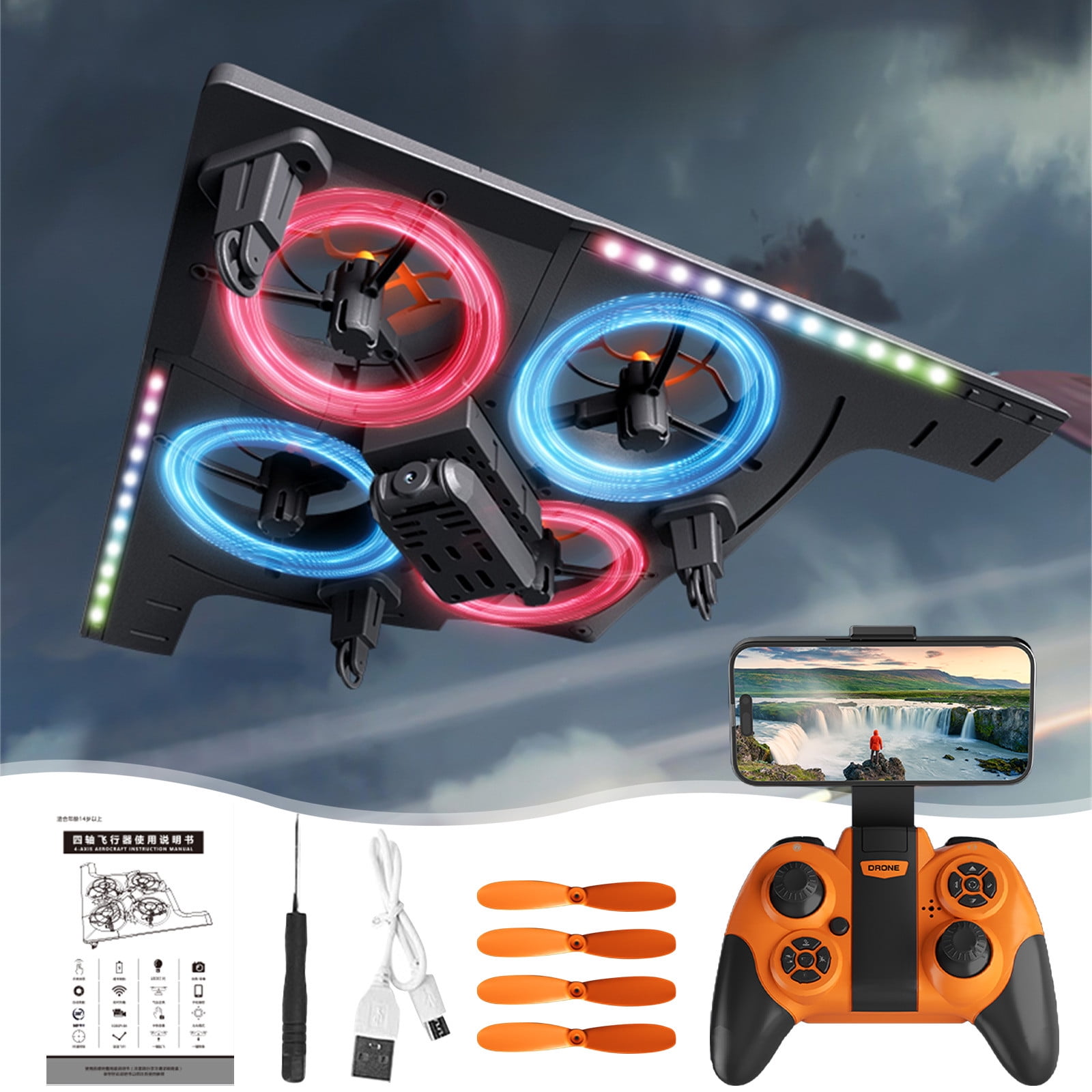 Vsontor Drone With Camera For Adults Four Rotors Obstacle Avoidance ...