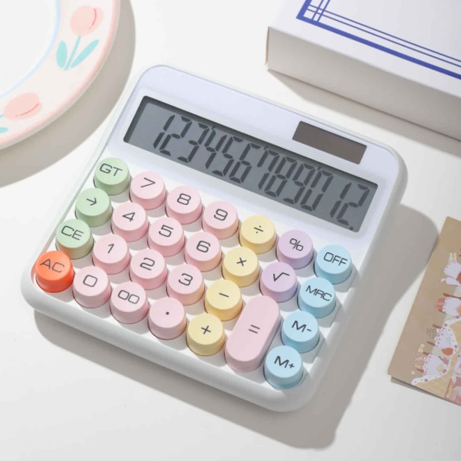 Vsontor Mechanical Calculator,Cute Calculator 12 Digit Display ...