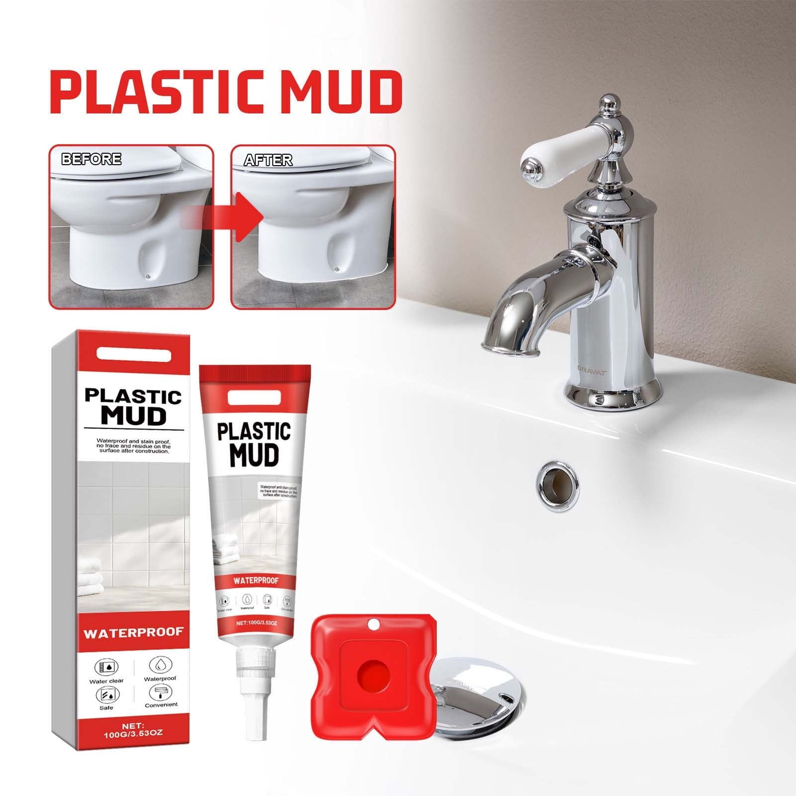 Vsontor Plastic Mud Plastic Mud Tile Repair Filler Sealant Plastic Mud ...