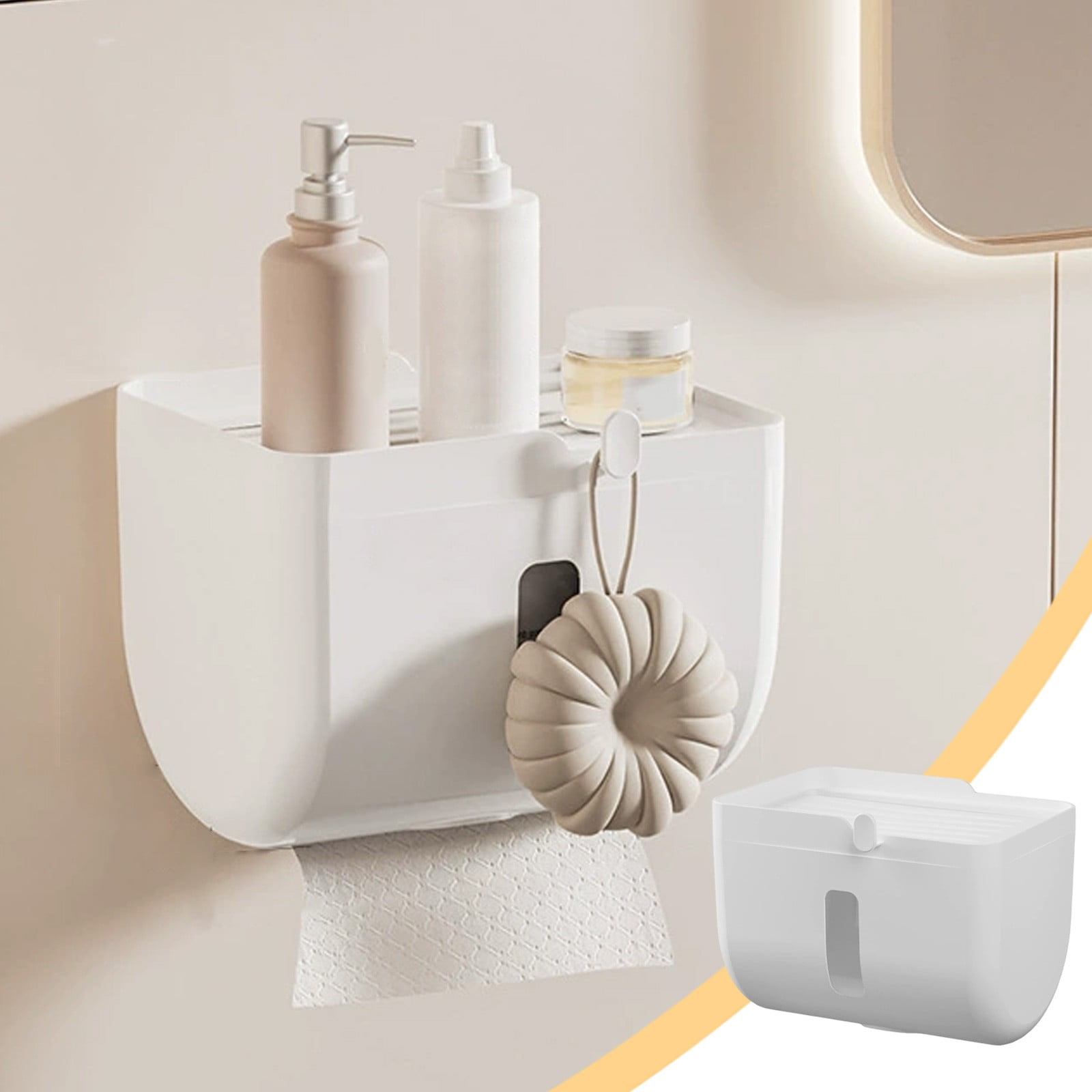 Vsontor Toilet Tissue Box Toilet Paper Box Wall Mounted Non Perforated ...