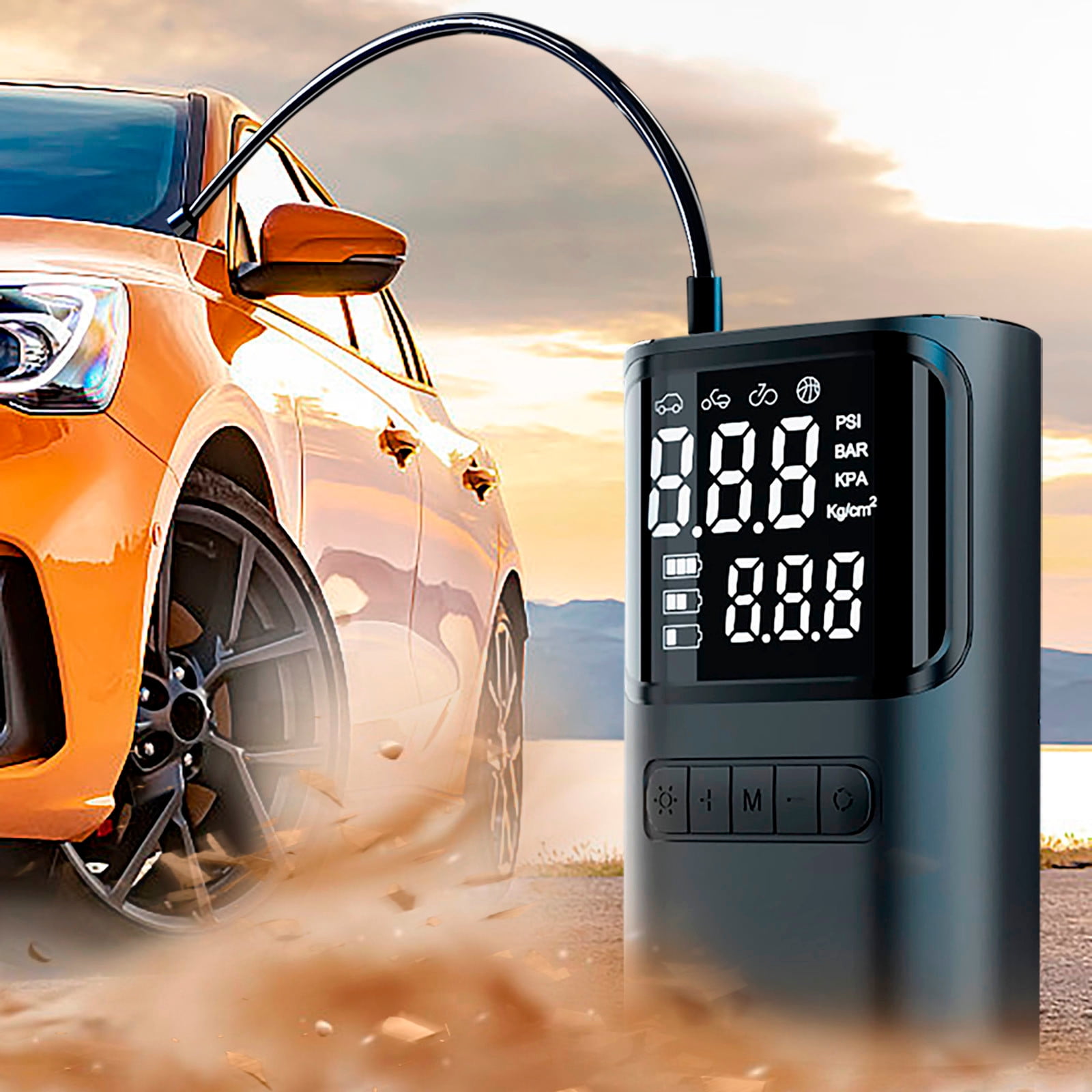 Vsontor Wireless Car Mounted Inflatable Tire Pump Portable Digital ...