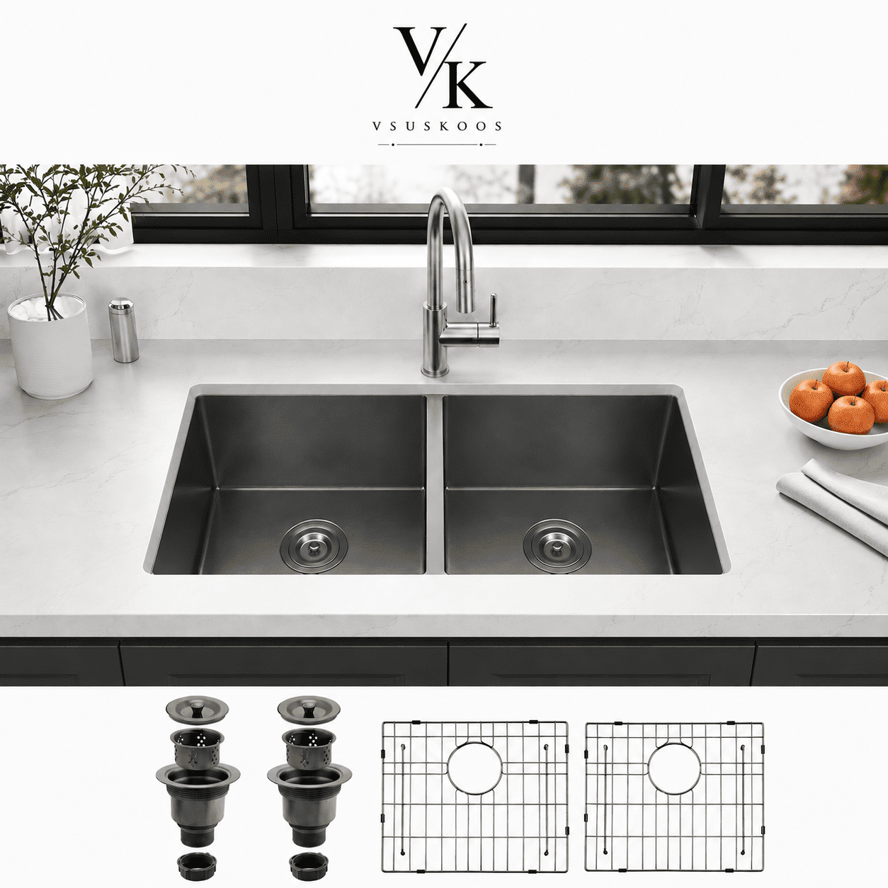 VsusKoos 30 Inch Undermount Kitchen Sink, 16 Gauge T-304 Stainless ...