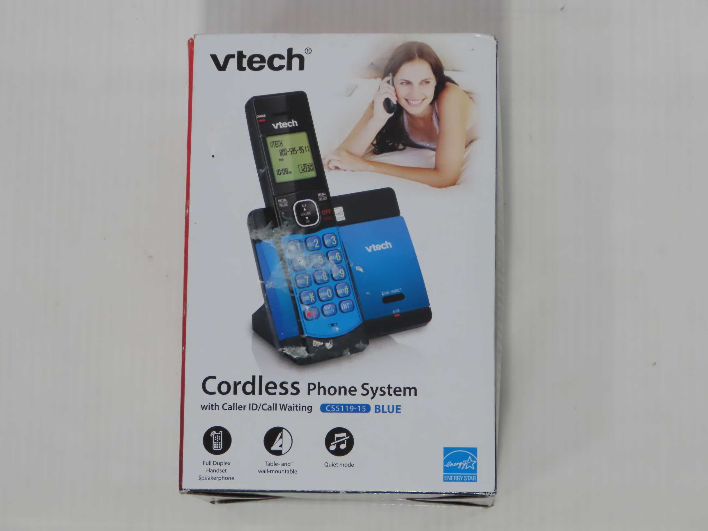 Vtech DECT 6.0 Expandalbe Cordless Phone System with Caller ID Blue ...