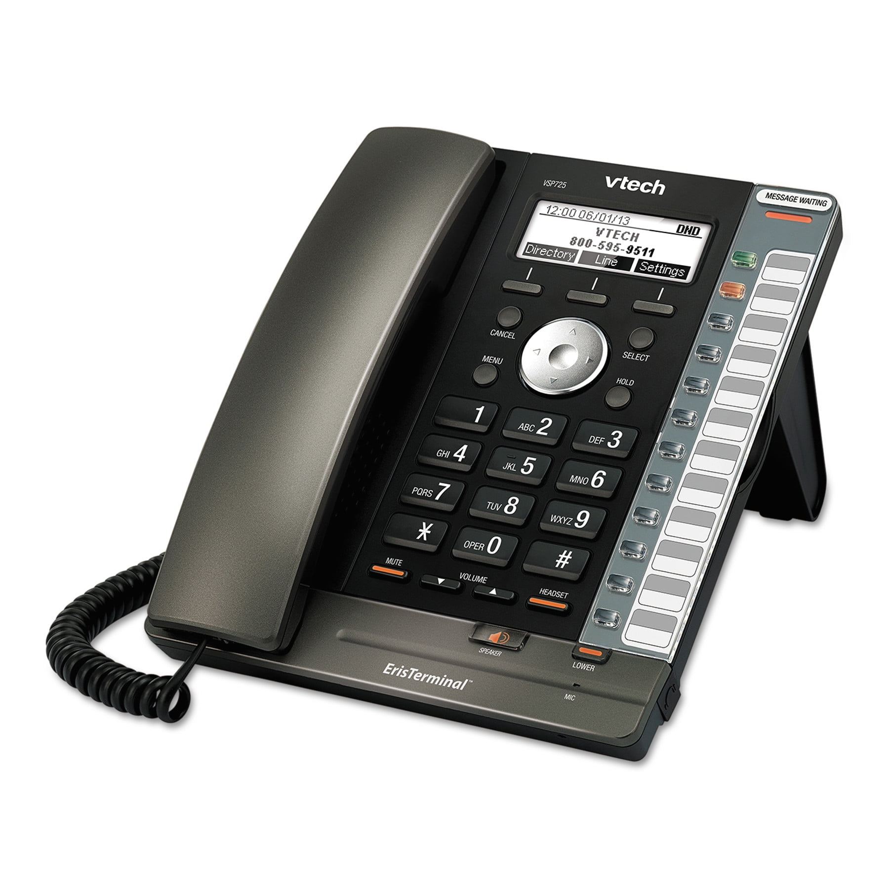 Vtech Eris Terminal SIP DECT Entry-Level Deskset, DECT 6.0, 3 Lines ...