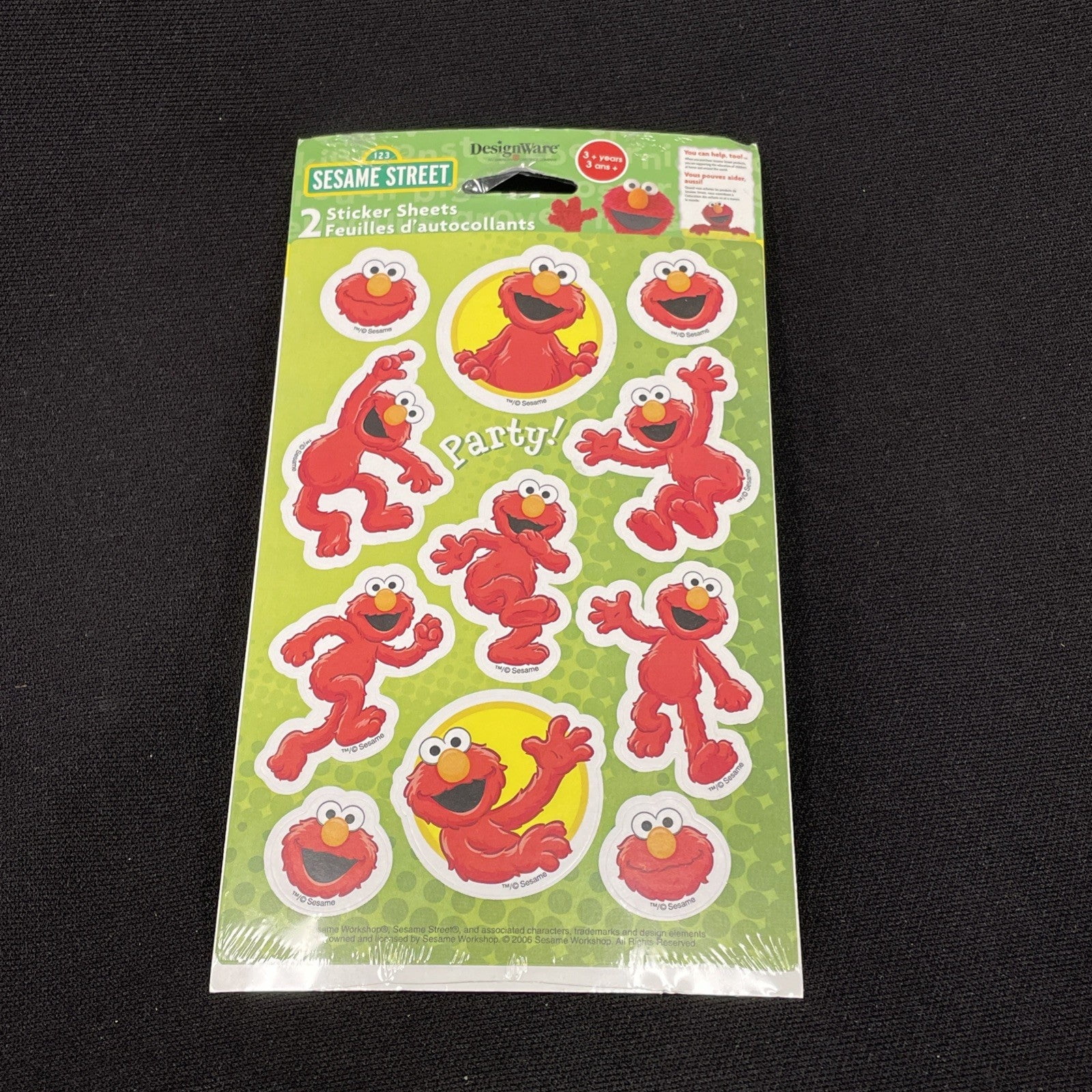 Vtg 2006 Sesame Street Elmo DesignWare 2sheets Sticker Pack Collectible ...