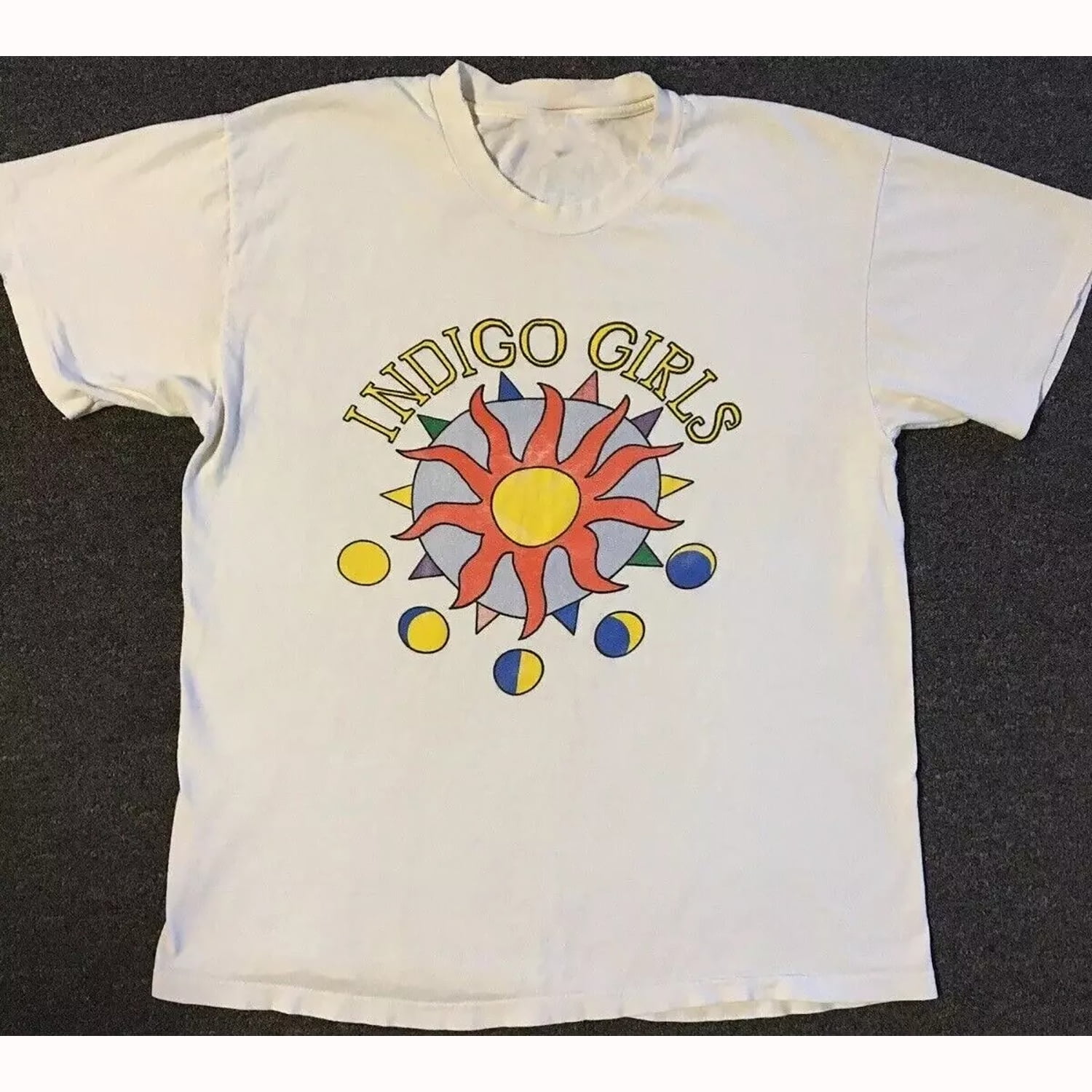 Vtg 90s Indigo Girls Faded Distressed White All Size Shirt AG2022 - Walmart.com