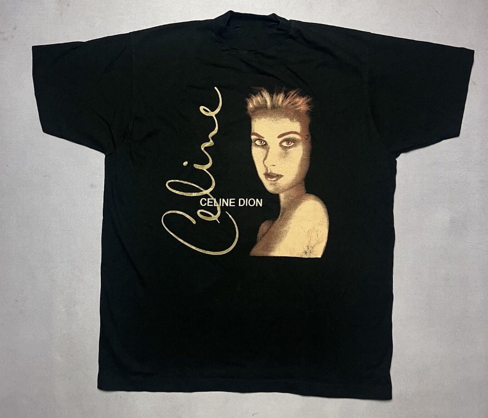 Vtg Celine Dion Singer Heavy Cotton Black Full Size Men Women Shirt ...