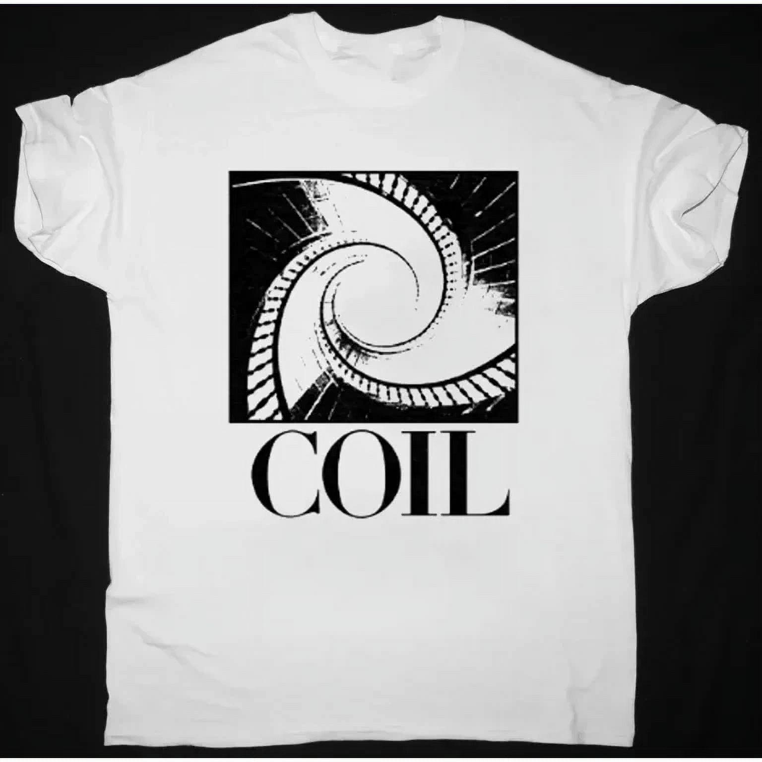 Vtg Coil Band Coil Staircase Cotton White T Shirt For Men Full Size ...