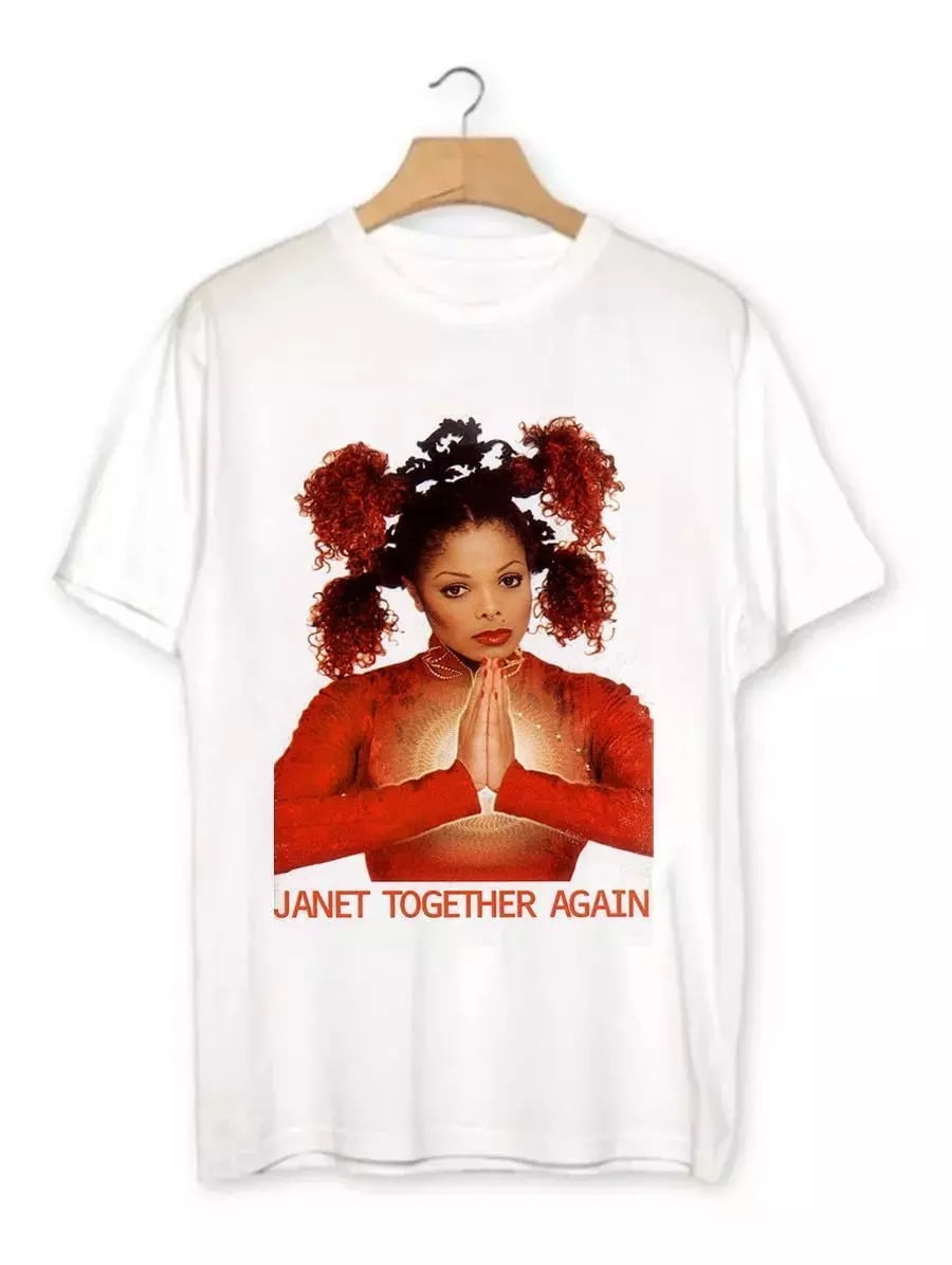 Vtg Janet Jackson Together Again Cotton All Size White Unisex Tee Shirt ...