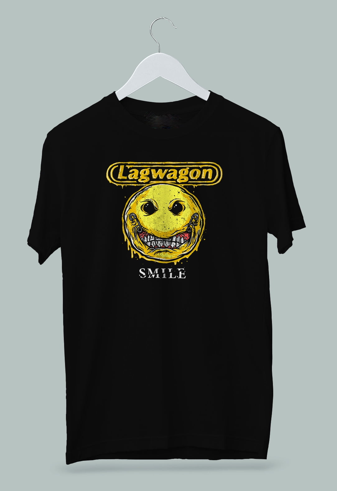 Vtg Lagwagon Punk Rock Band Smile Cotton Black Full Size Shirt MM1186 ...