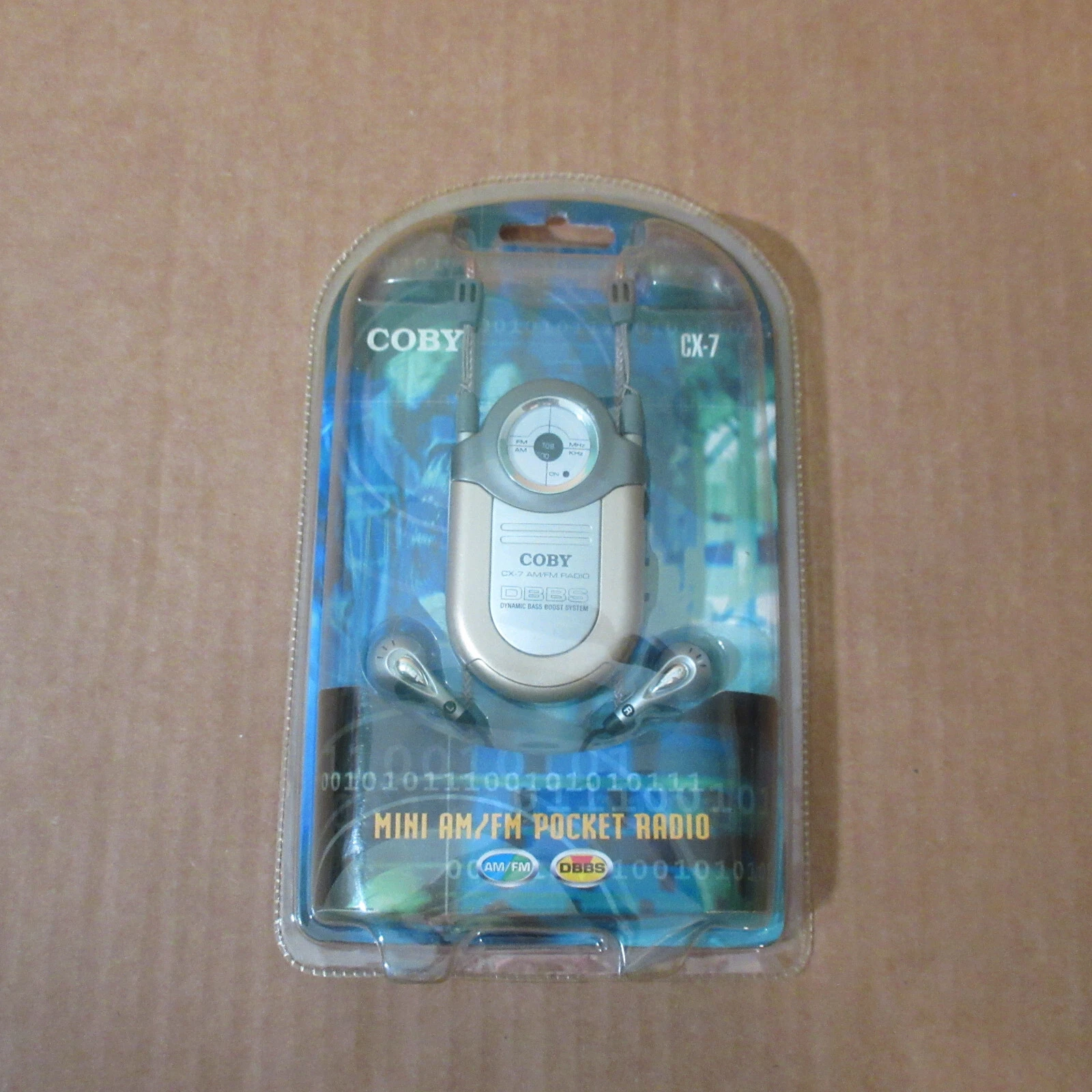 Vtg Nos Coby Dynamic Bass Boost Gold Cx-7 Am/Fm Radio Mini Pocket Radio ...