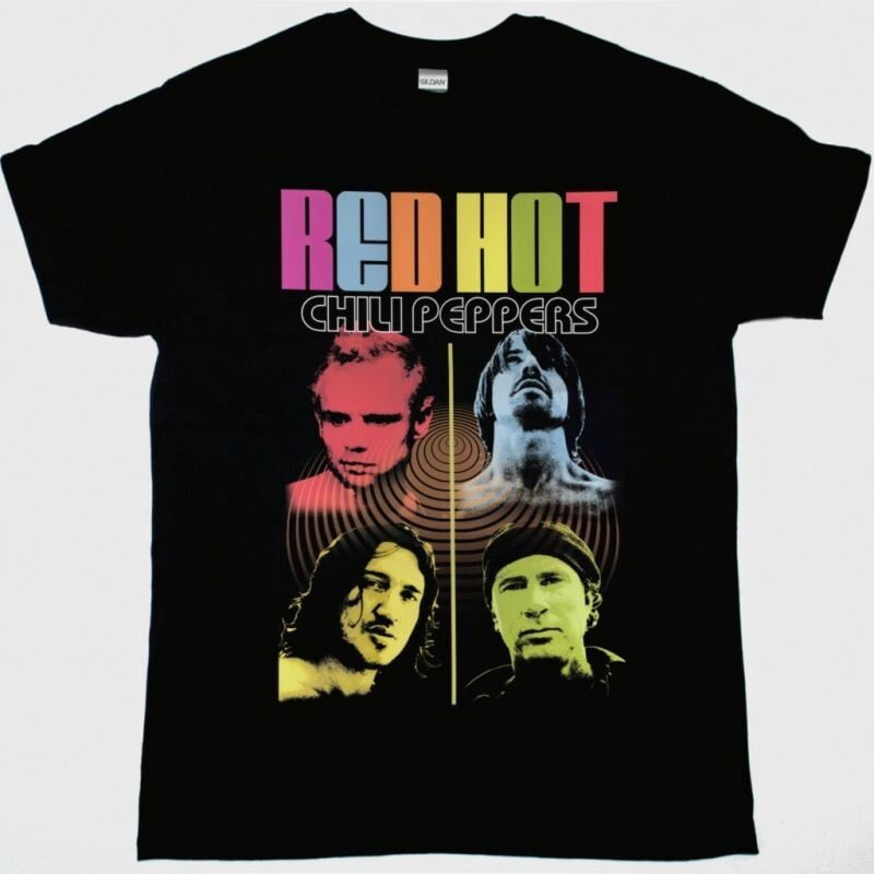 Vtg RED HOT CHILI PEPPERS BAND Cotton Black T Shirt Full Size For Men ...