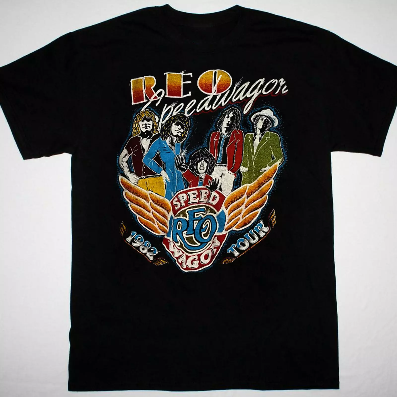 Vtg Reo Speedwagon Band 1982 Tour T-shirt Black Short Sleeve S-5xl ...