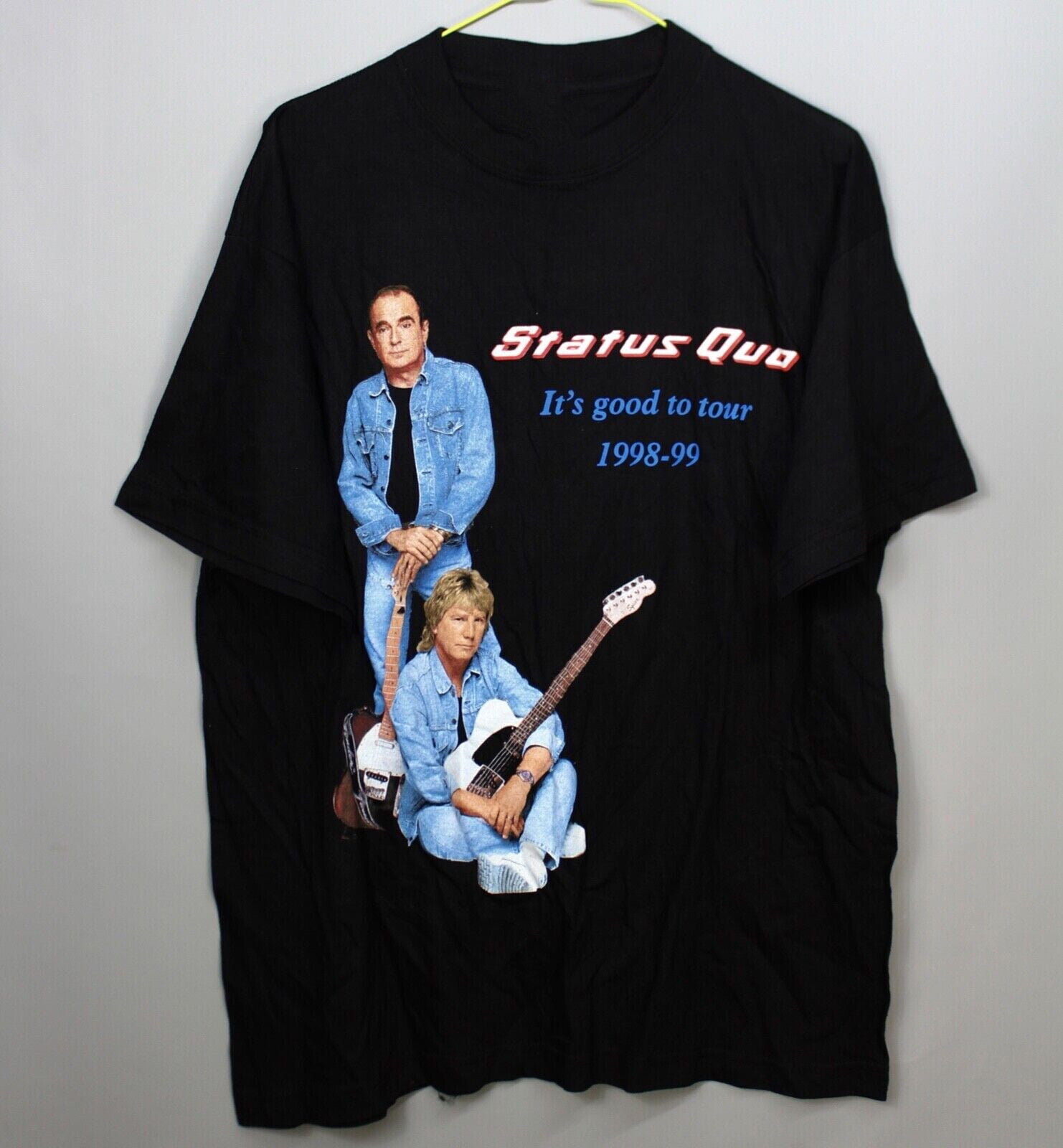 Vtg STATUS QUO Band It's Good To Tour Cotton Black Full Size Unisex ...