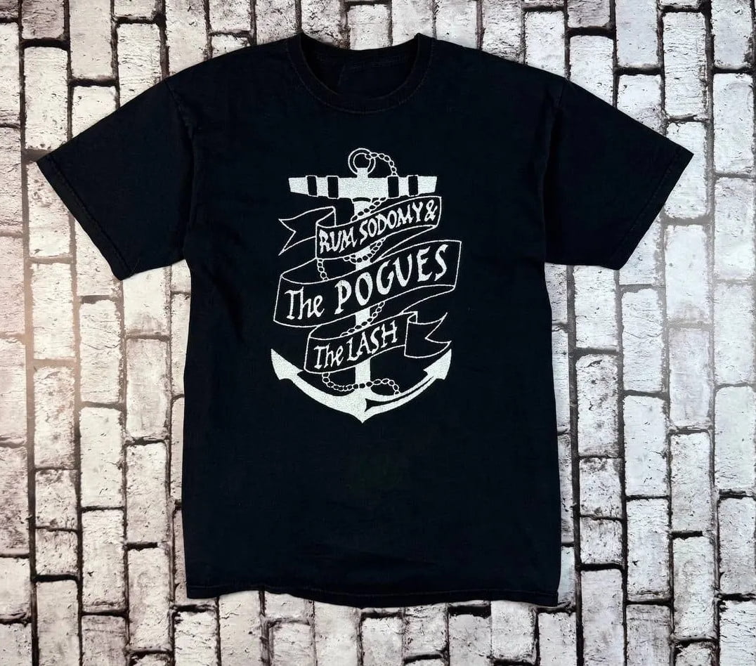 Vtg The Pogues Music Band Heavy Cotton Black T Shirt Full Size For Men ...