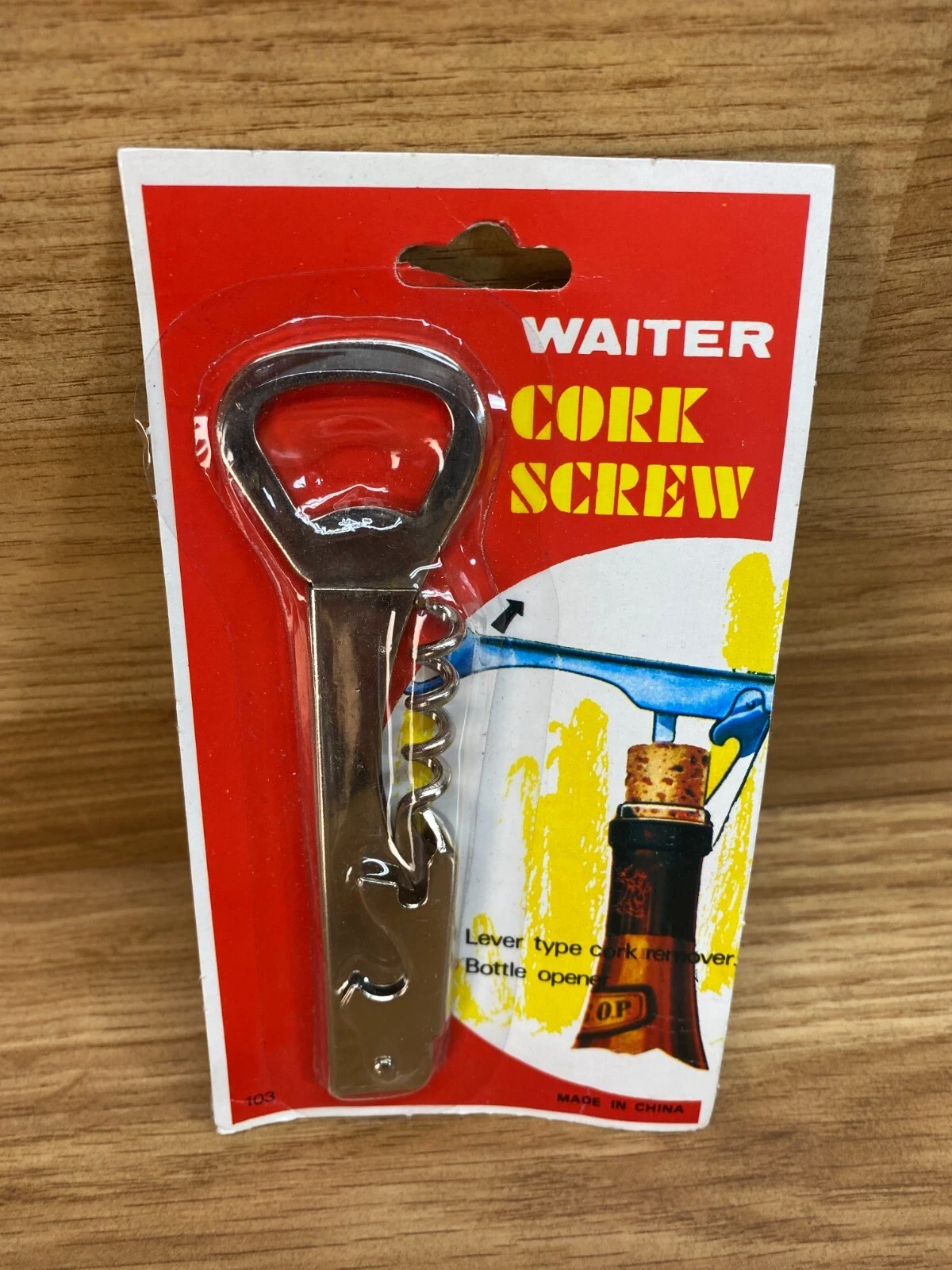Vtg Waiters Cork Screw Manual Lever Solid Stainless Steel Wine Bottle ...