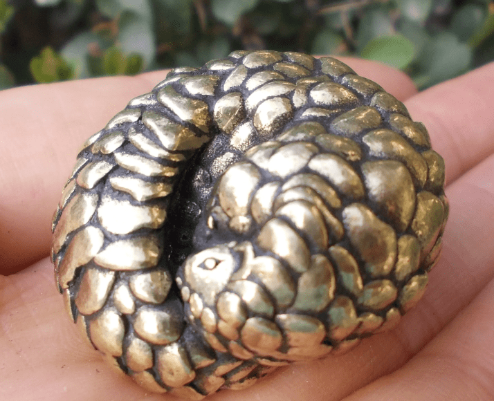 Vtgbrasslover Vtg Vintage style brass cute Pangolin Statues , small ...