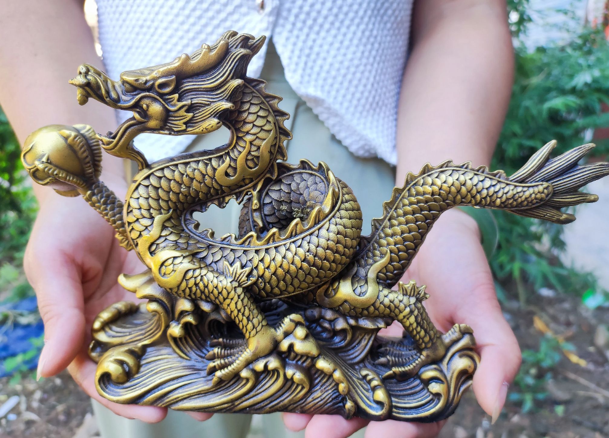 Vtgbrasslover Vtg Vintage style brass dragon Statues figure small ...