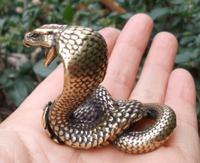 Vtgbrasslover Vtg Vintage style copper cobra Statues figure small ...