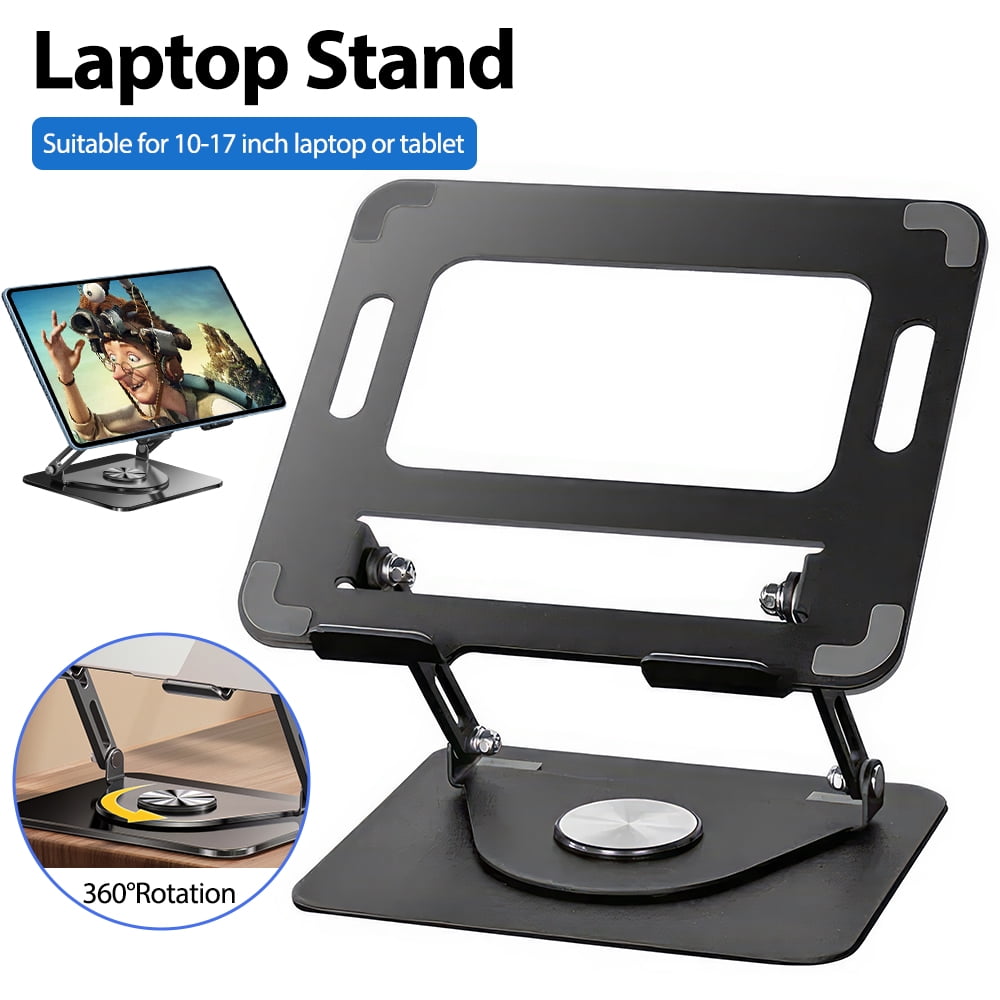 Vtin 360° Rotating Laptop Stand, Foldable Aluminum Laptop Desk Stand ...