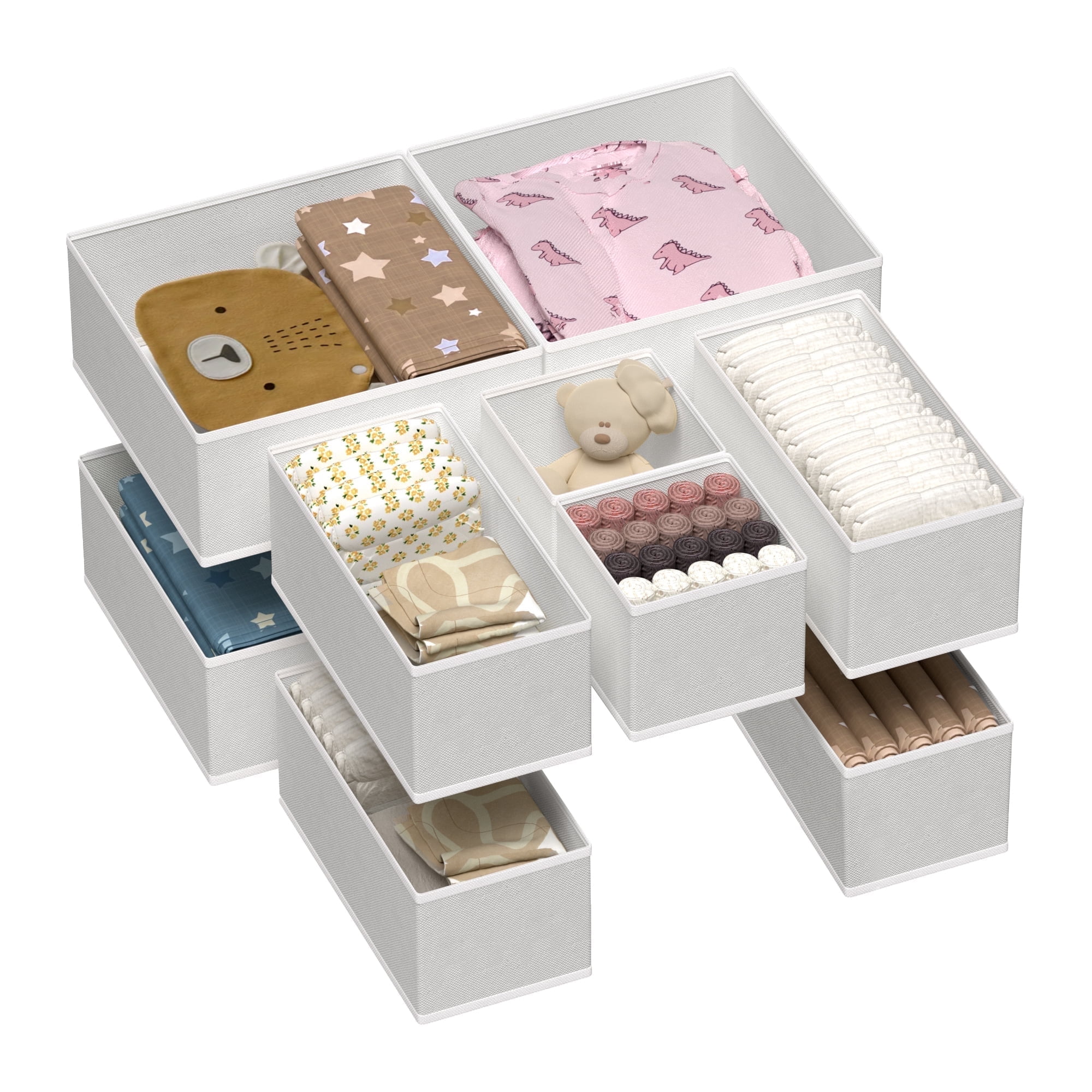 Vtopmart 10 Pack Drawer Organizer for Clothes, Dresser Drawer Organizer ...