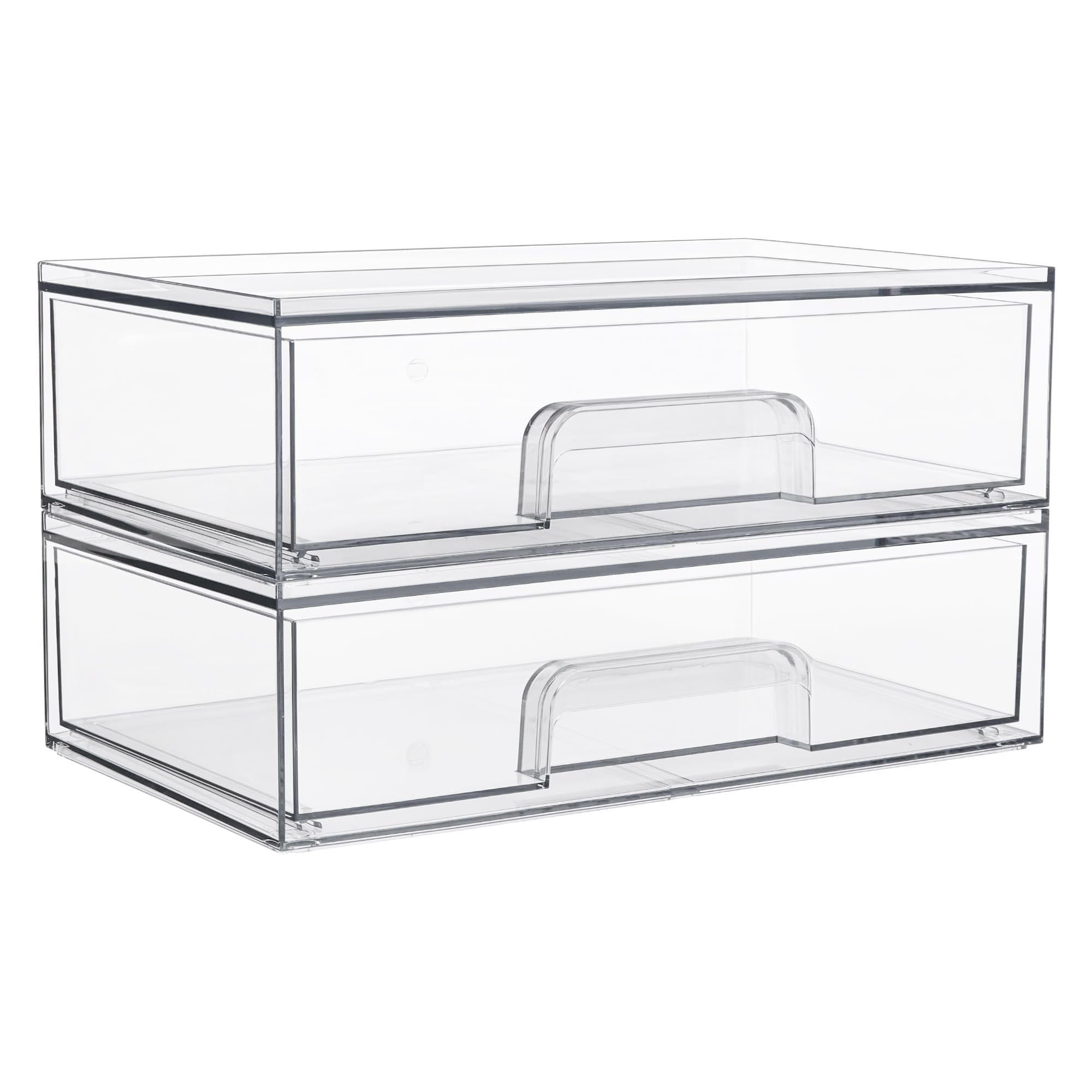 Vtopmart 12.1''W Clear Stackable Storage Drawers,2 Pack Acrylic Plastic ...
