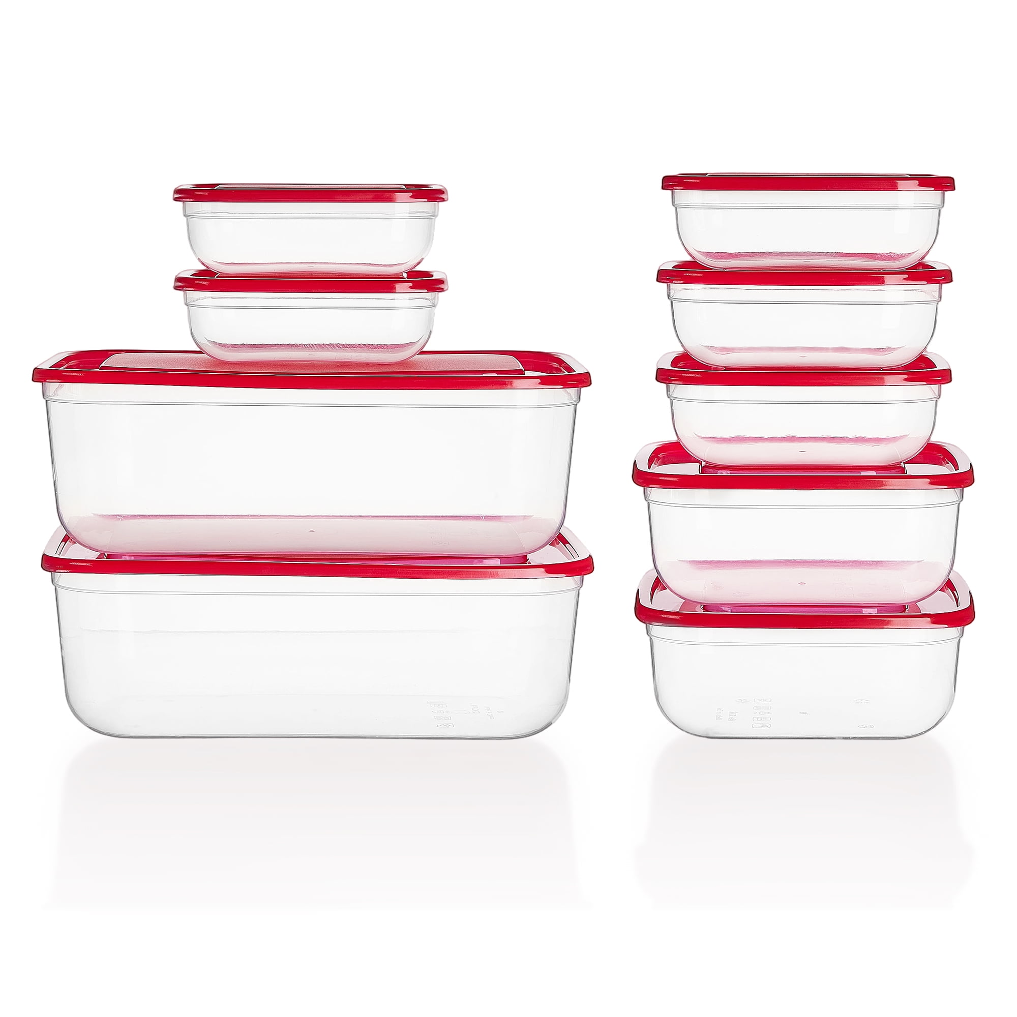 Vtopmart 18 Pieces Meal Prep Containers, 4-Size ，Plastic Containers ...