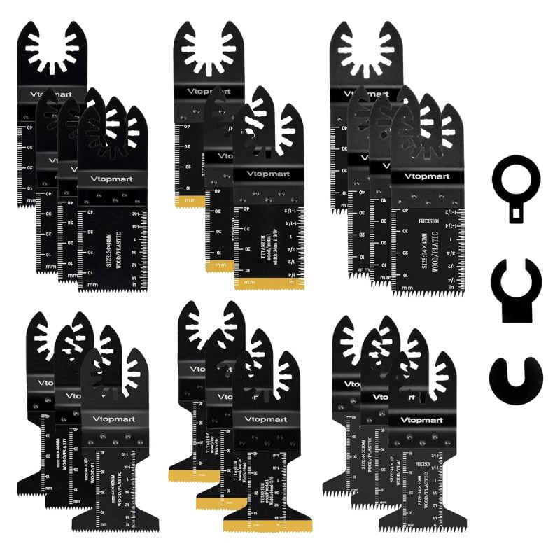 20 Metal Wood Oscillating Multitool Quick Release Saw Blades Compatible ...