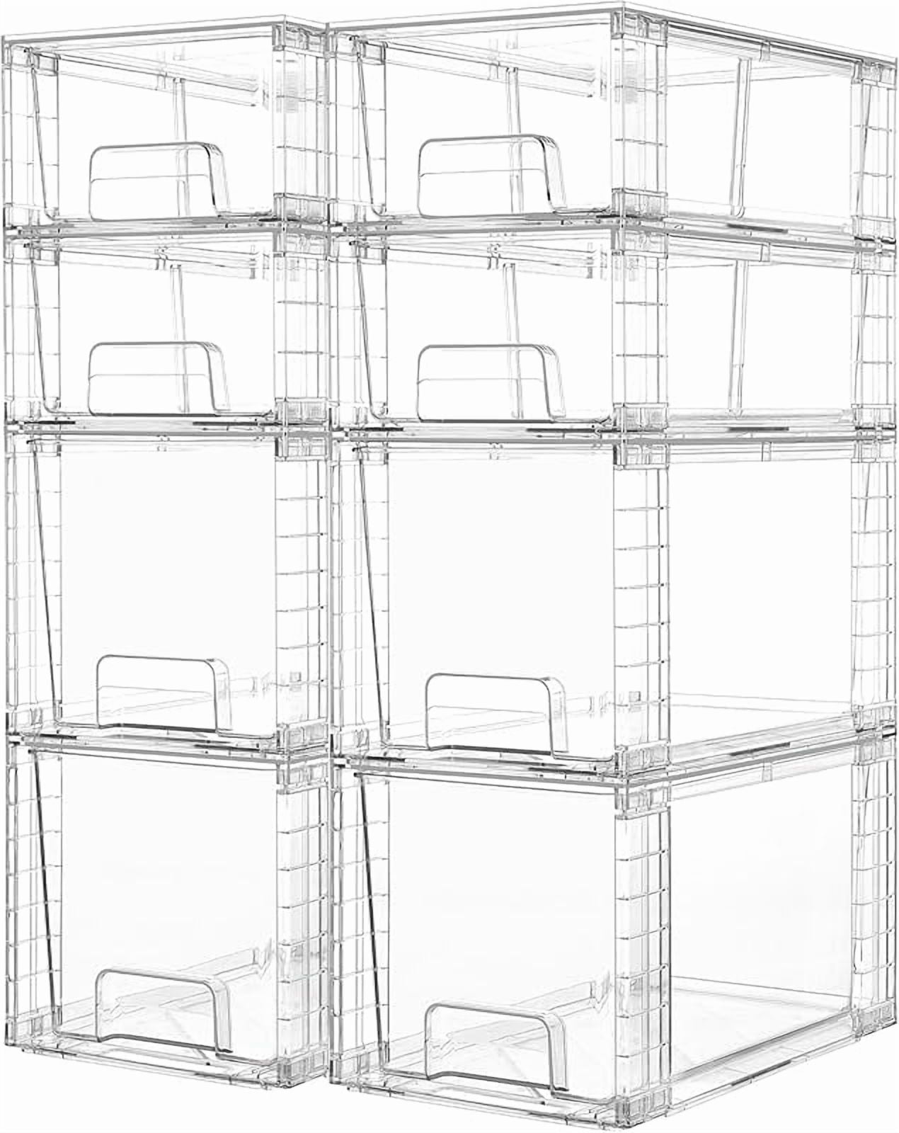 Vtopmart 4 Pack Clear Stackable Storage Drawers,Easy to Assemble ...