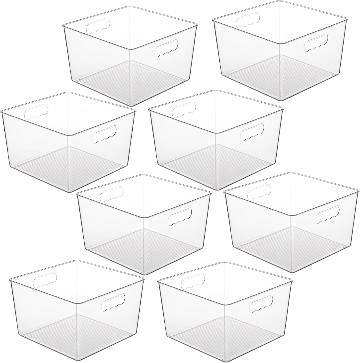 4 Pack Extra Large Clear Plastic Storage Bins,11x11 Cube Acrylic ...