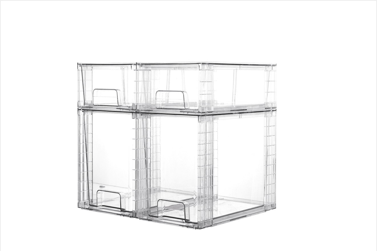 Vtopmart 4 Pack Large Stackable Plastic Storage Drawers, Acrylic Clear ...