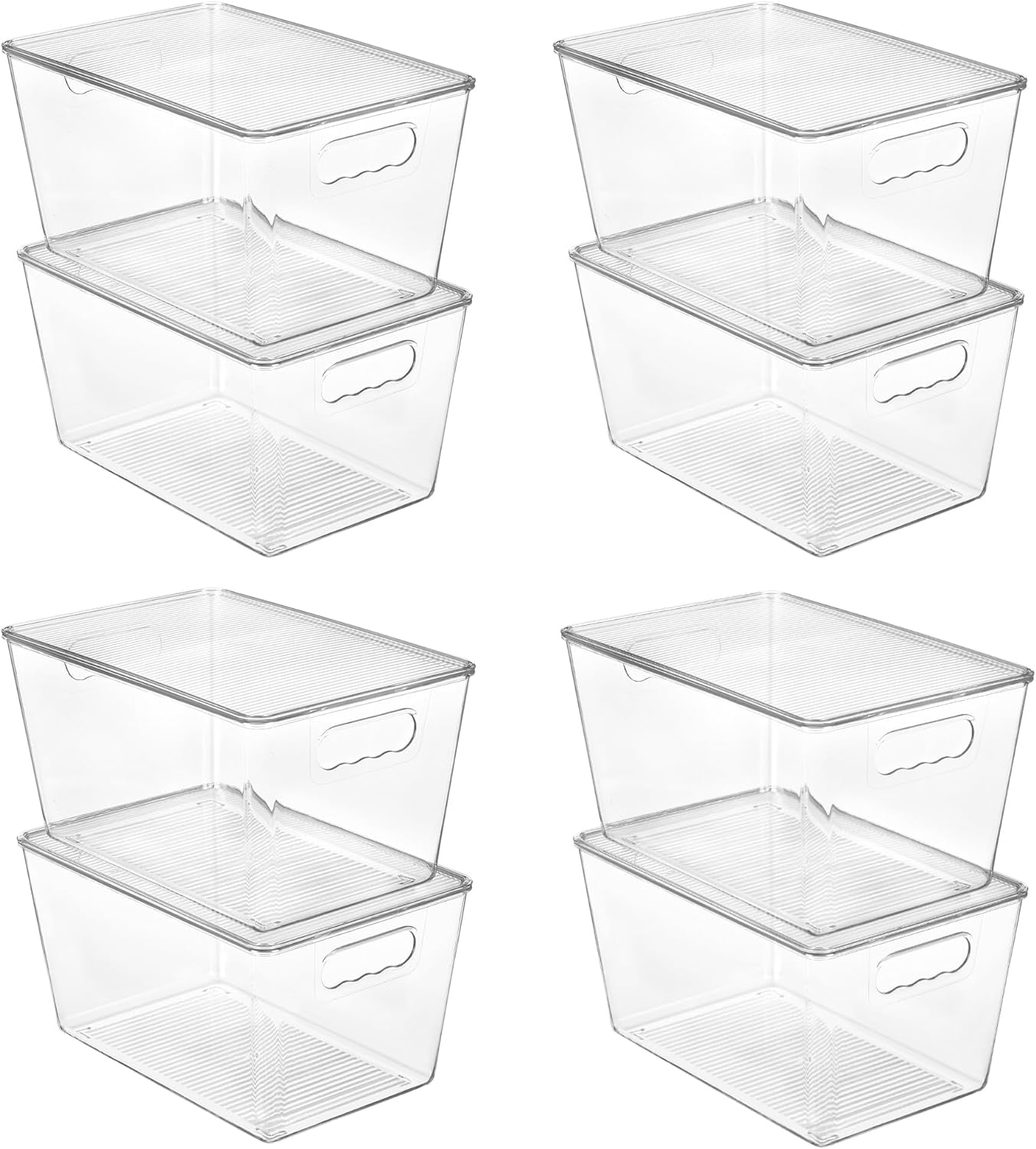 Vtopmart 6 Pack Clear Stackable Storage Bins with Lids, Large Plastic ...