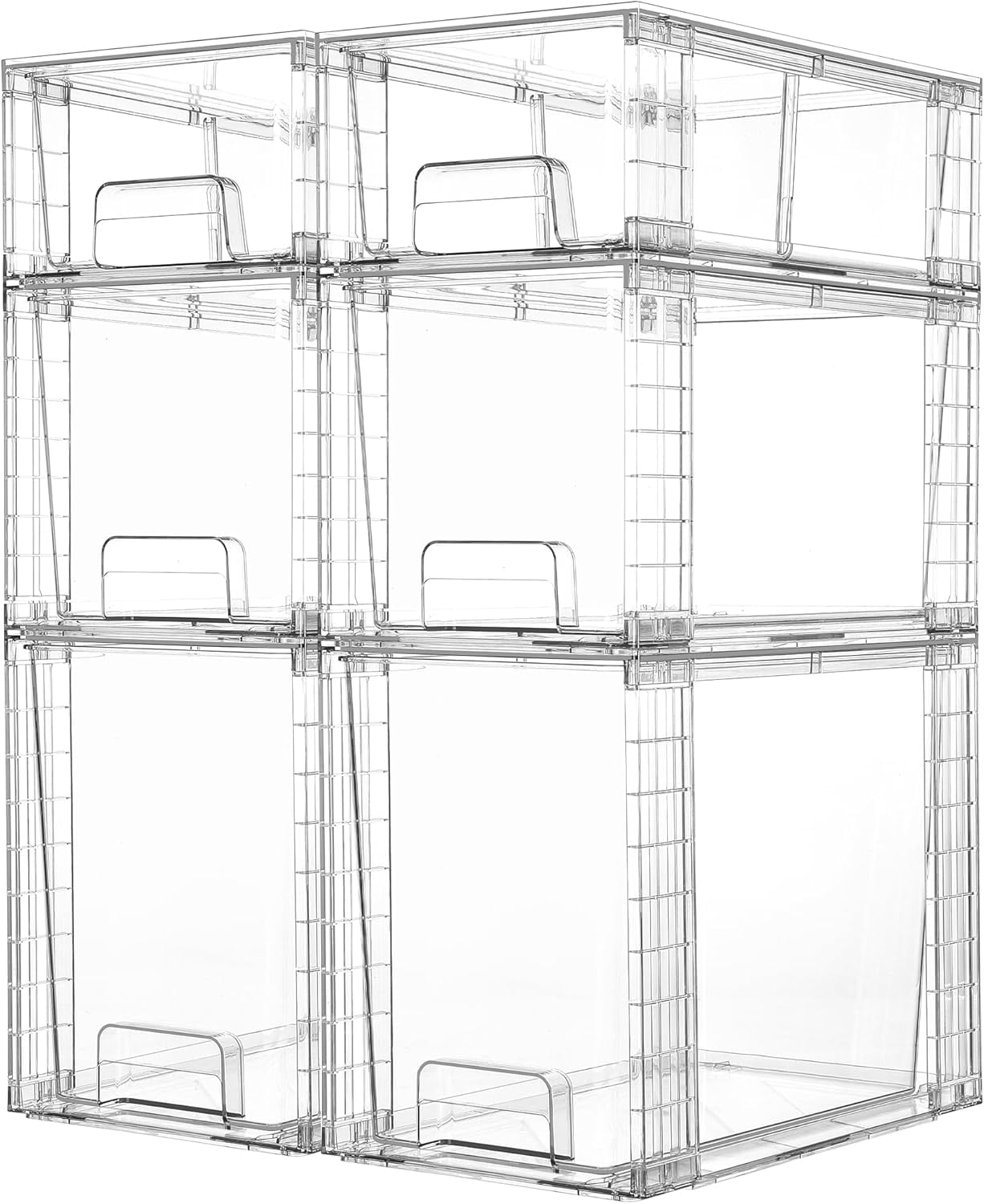 Vtopmart 6 Pack Clear Stackable Storage Drawers,Easy to Assemble ...